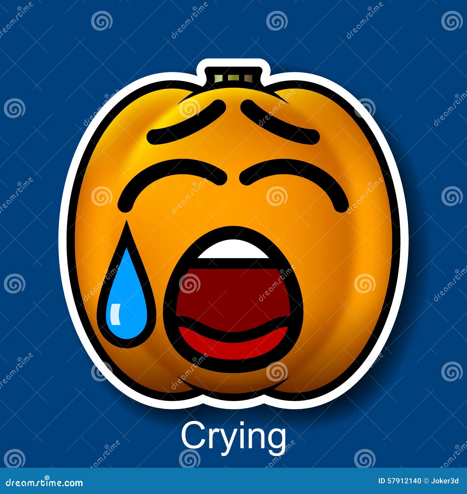 Vector Halloween Smiley Crying Stock Vector - Illustration of night ...