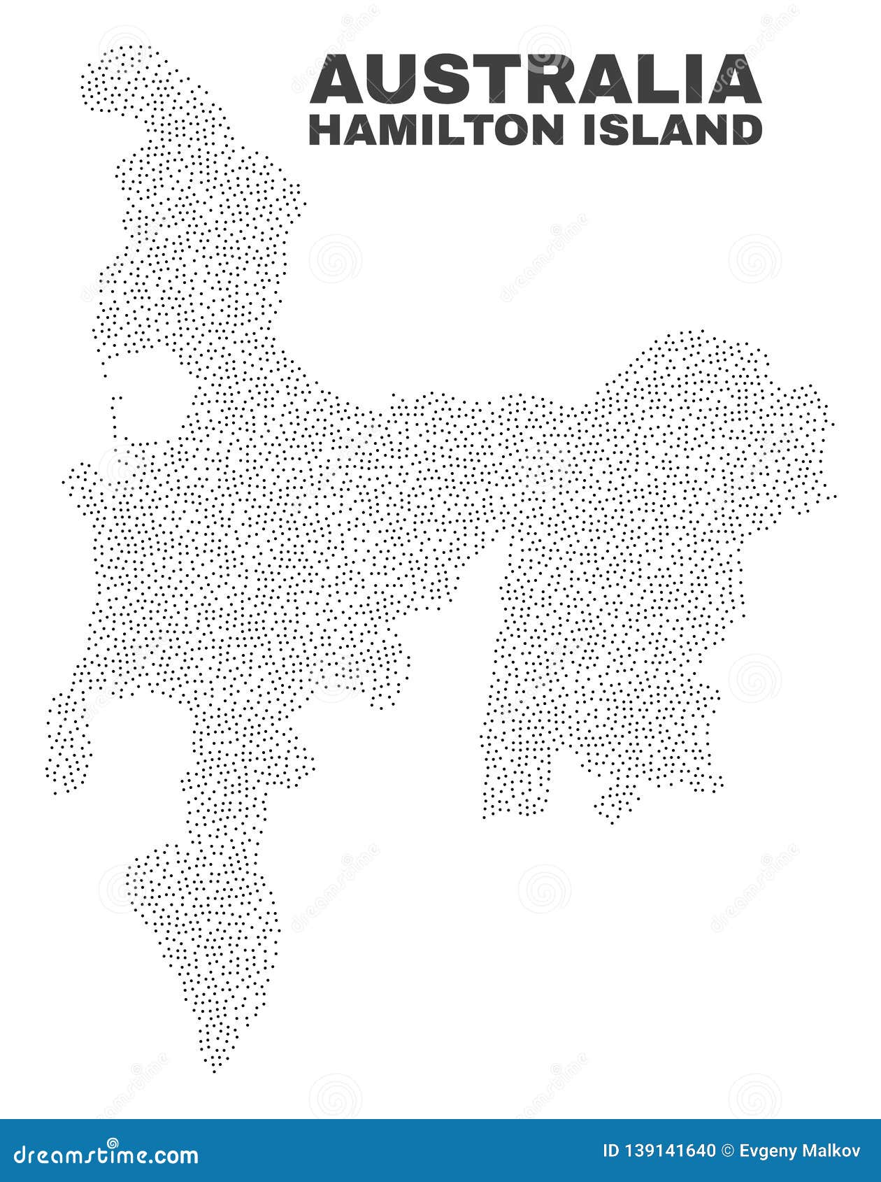 Vector Hamilton Island Map of Dots Stock Vector - Illustration of ...
