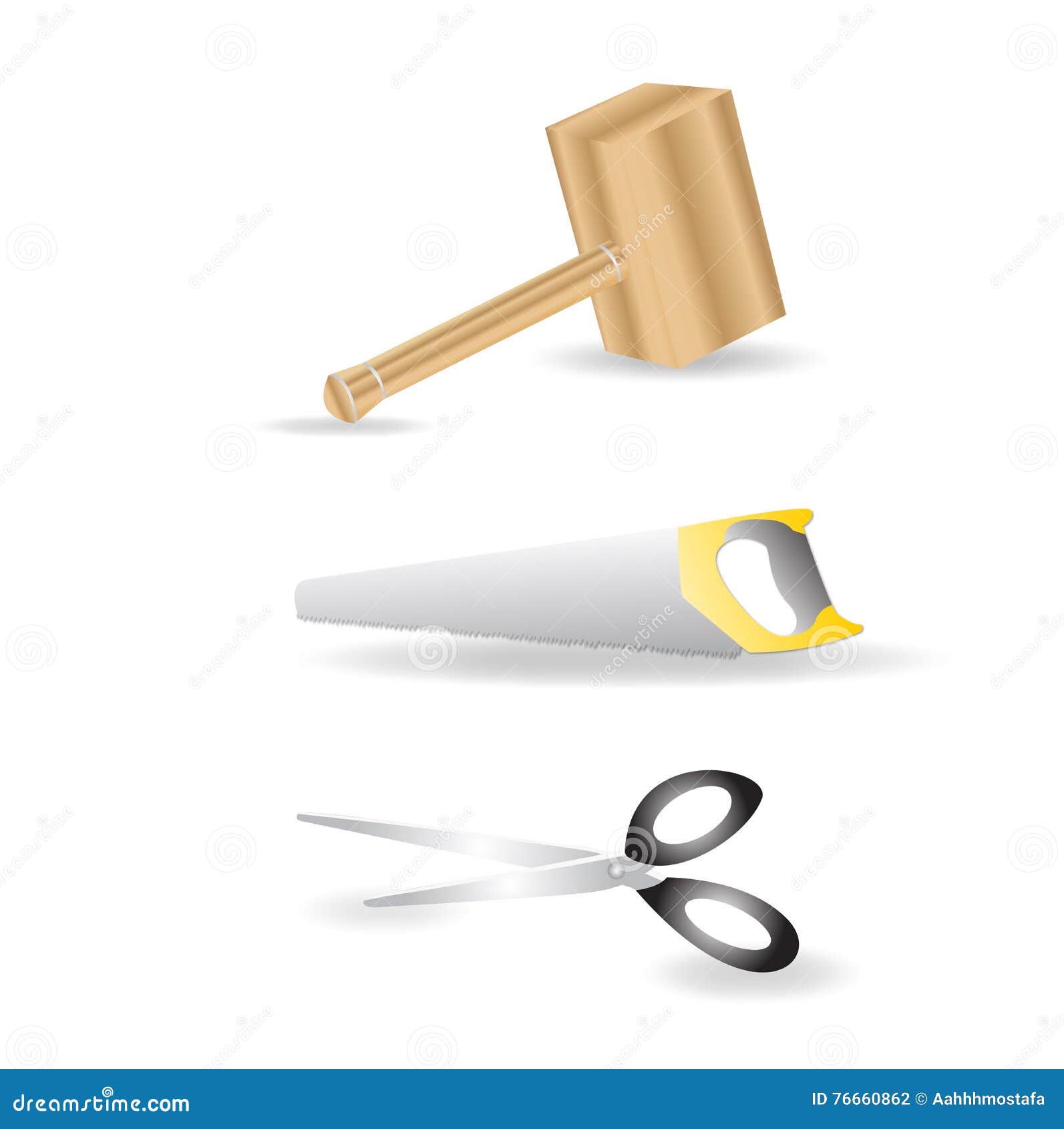 Vector Hammer and Scissors and Saw Stock Illustration - Illustration of ...