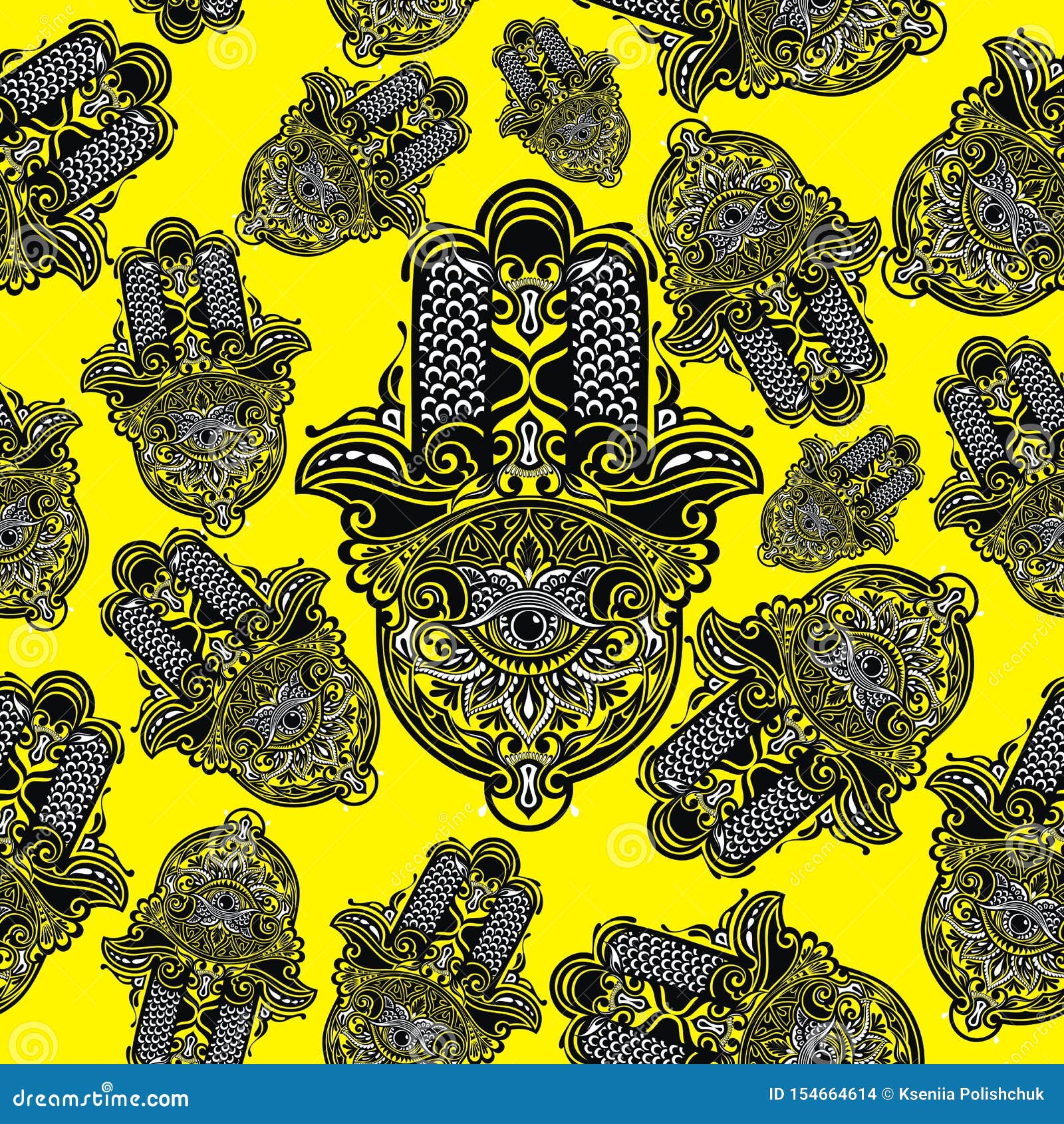 Hamsa Symbol In Black And White Cartoon Vector | CartoonDealer.com ...