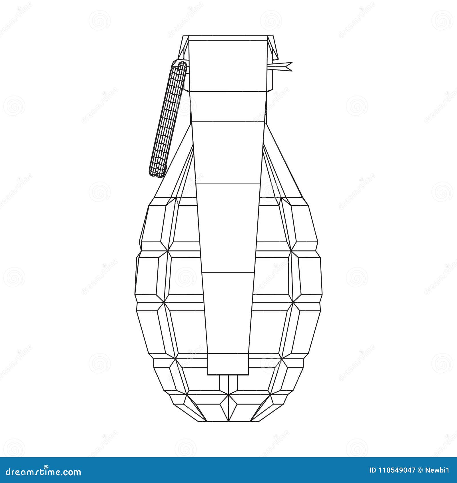 Vector hand bomb stock vector. Illustration of military - 110549047