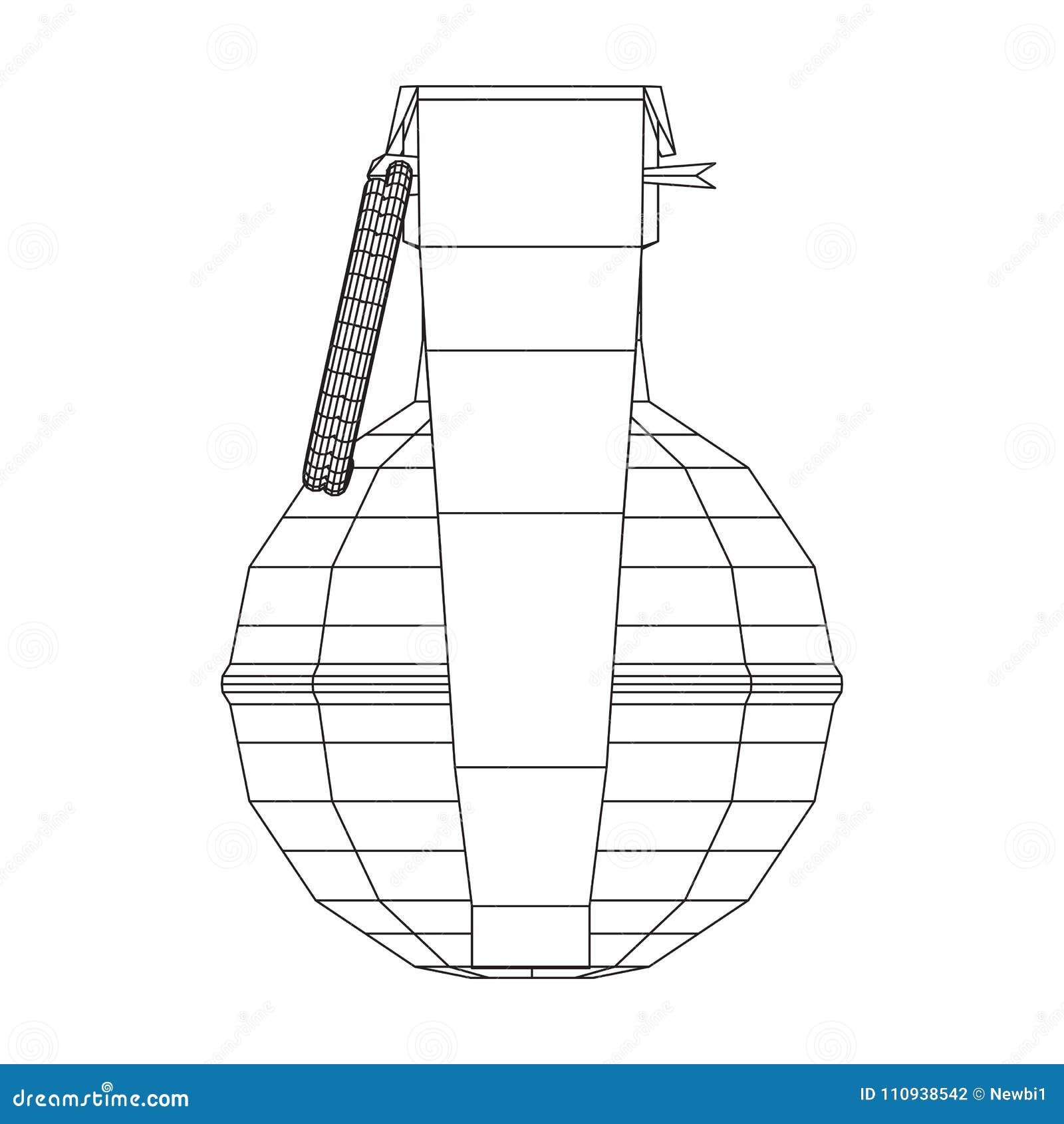 Vector hand bomb stock vector. Illustration of fragment - 110938542