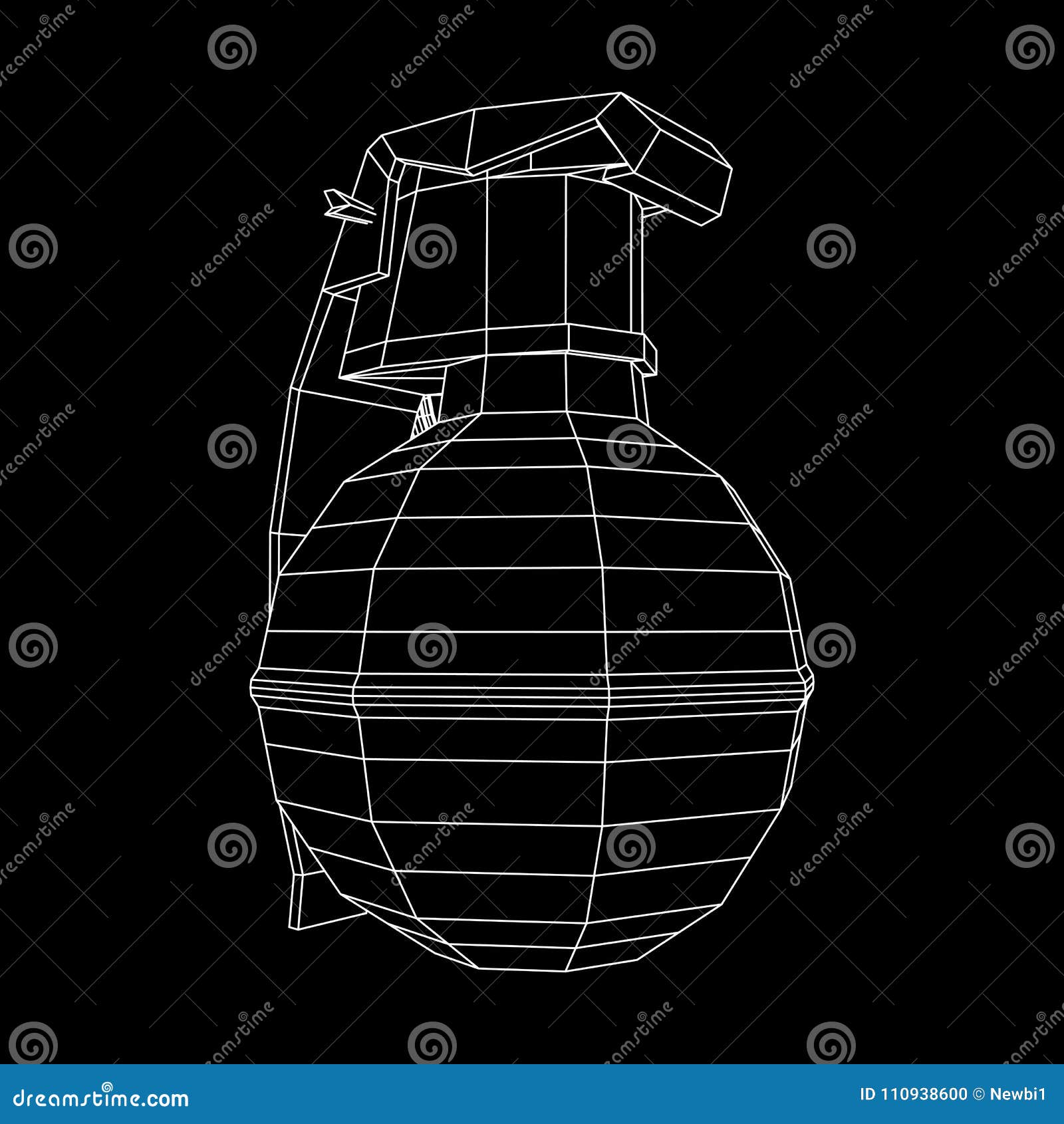 Vector hand bomb stock vector. Illustration of metal - 110938600
