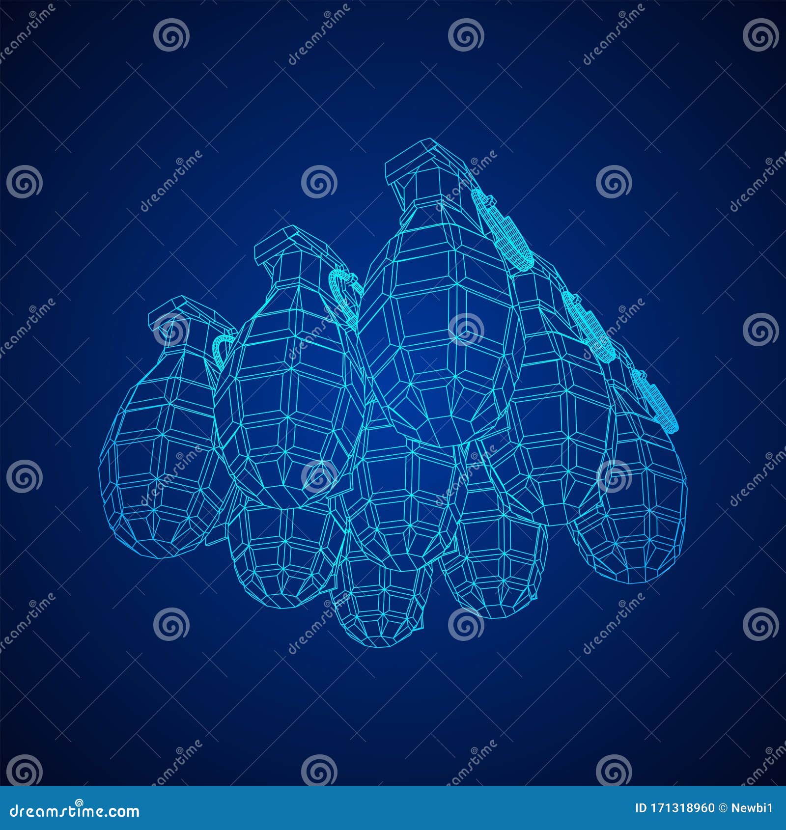 Vector hand bomb stock vector. Illustration of attack - 171318960
