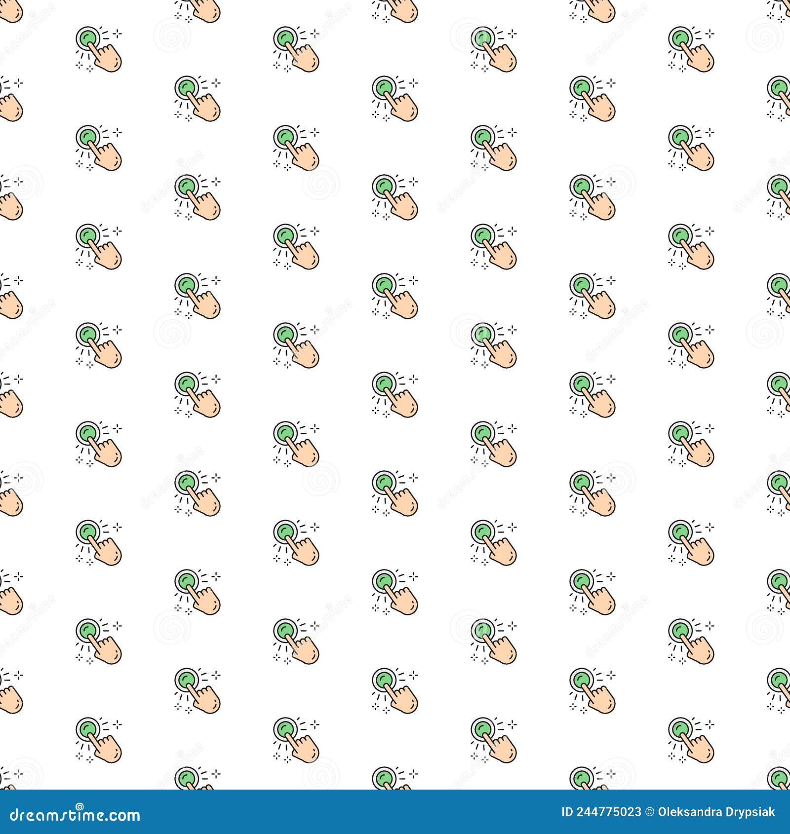 Vector Hand Click, Button Press, Finger Touch Pattern with Various ...