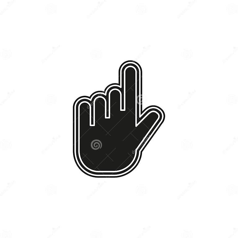 Vector Hand Cursor Illustration - Mouse Pointer Symbol Isolated Stock ...