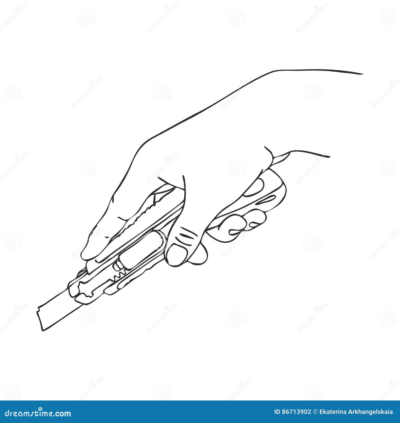 Cutter Knife, Flat Vector Illustration Isolated On White Background ...