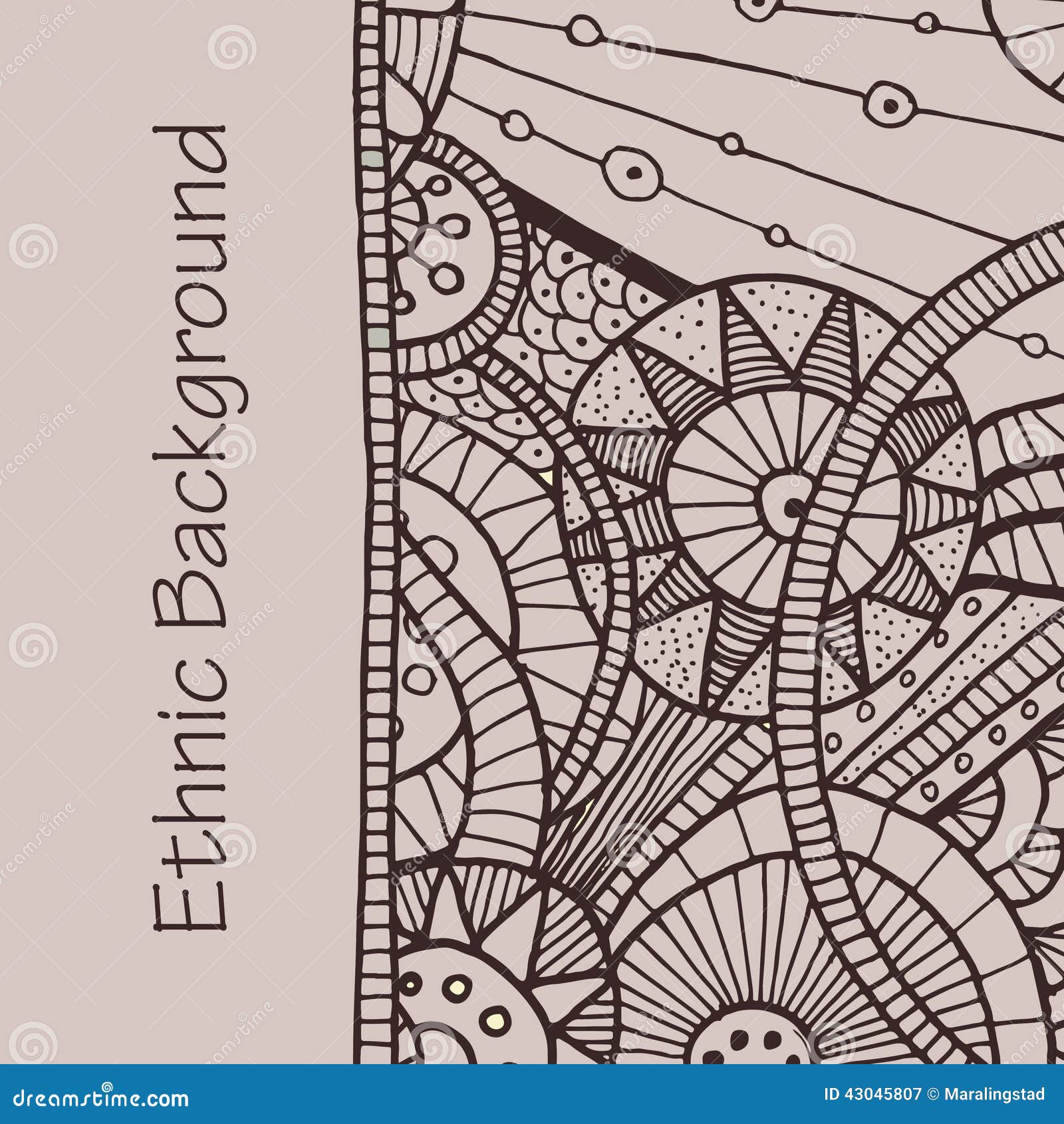 Vector Hand Draw Ethnic Background Stock Vector - Illustration of ...