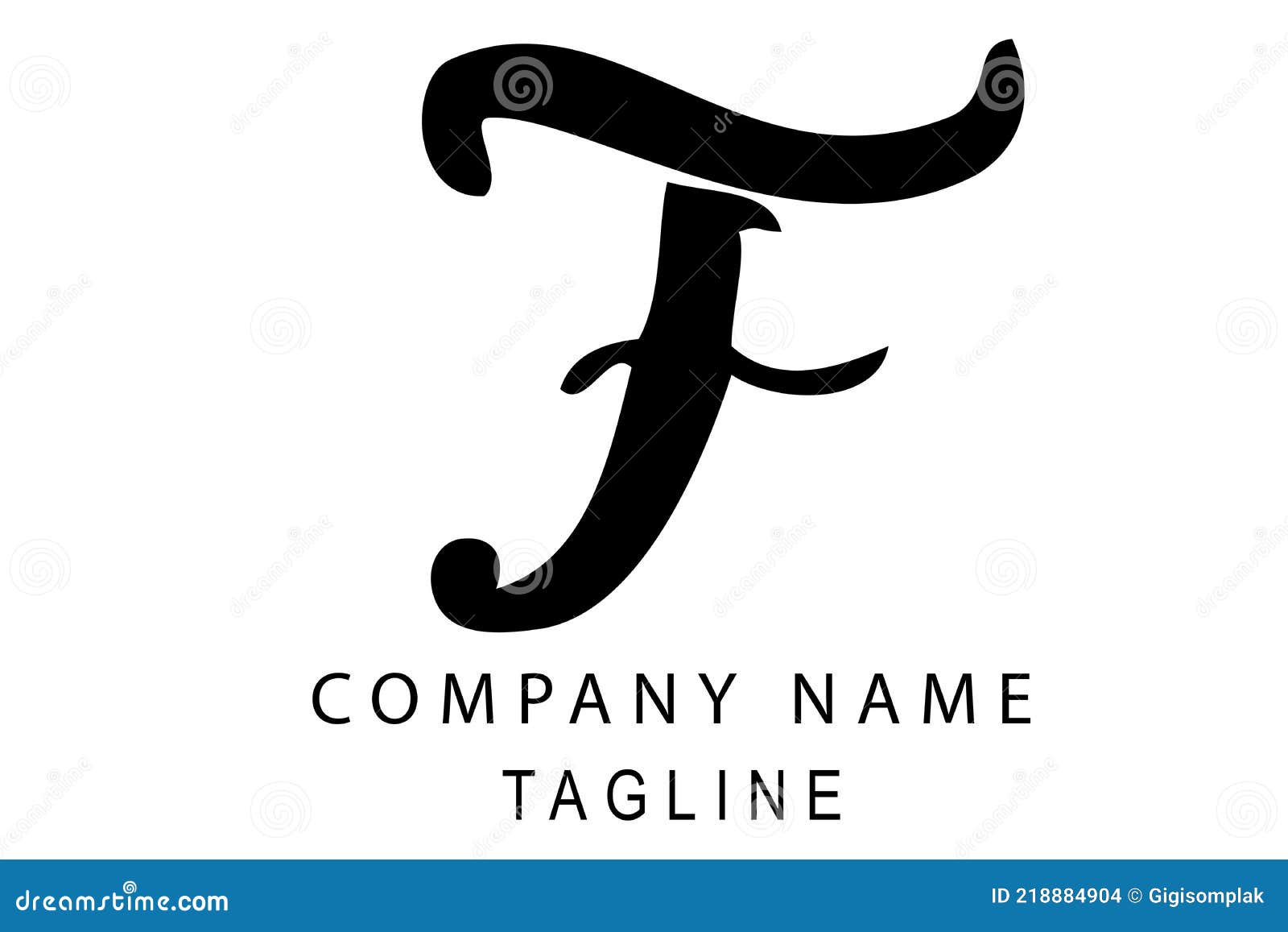 Simple Vector Hand Draw Sketch Black Logo Script F, for Classic ...