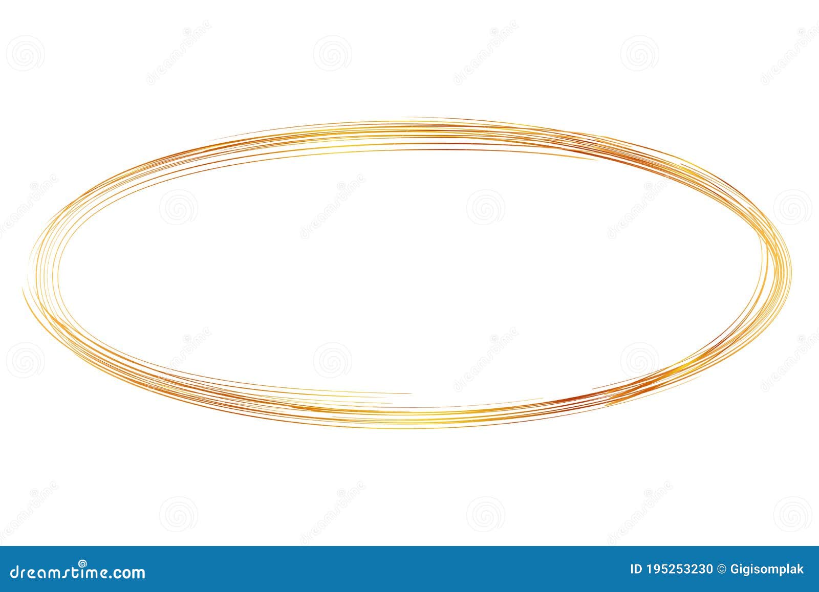 Vector Hand Draw Sketch Golden Circle Frame from Multiple Black Thic ...