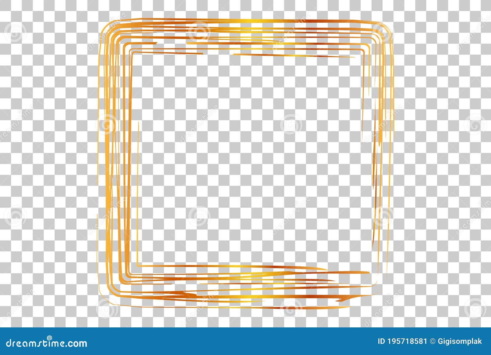 Vector Hand Draw Sketch Square Frame from Multiple Golden Mark for Your ...