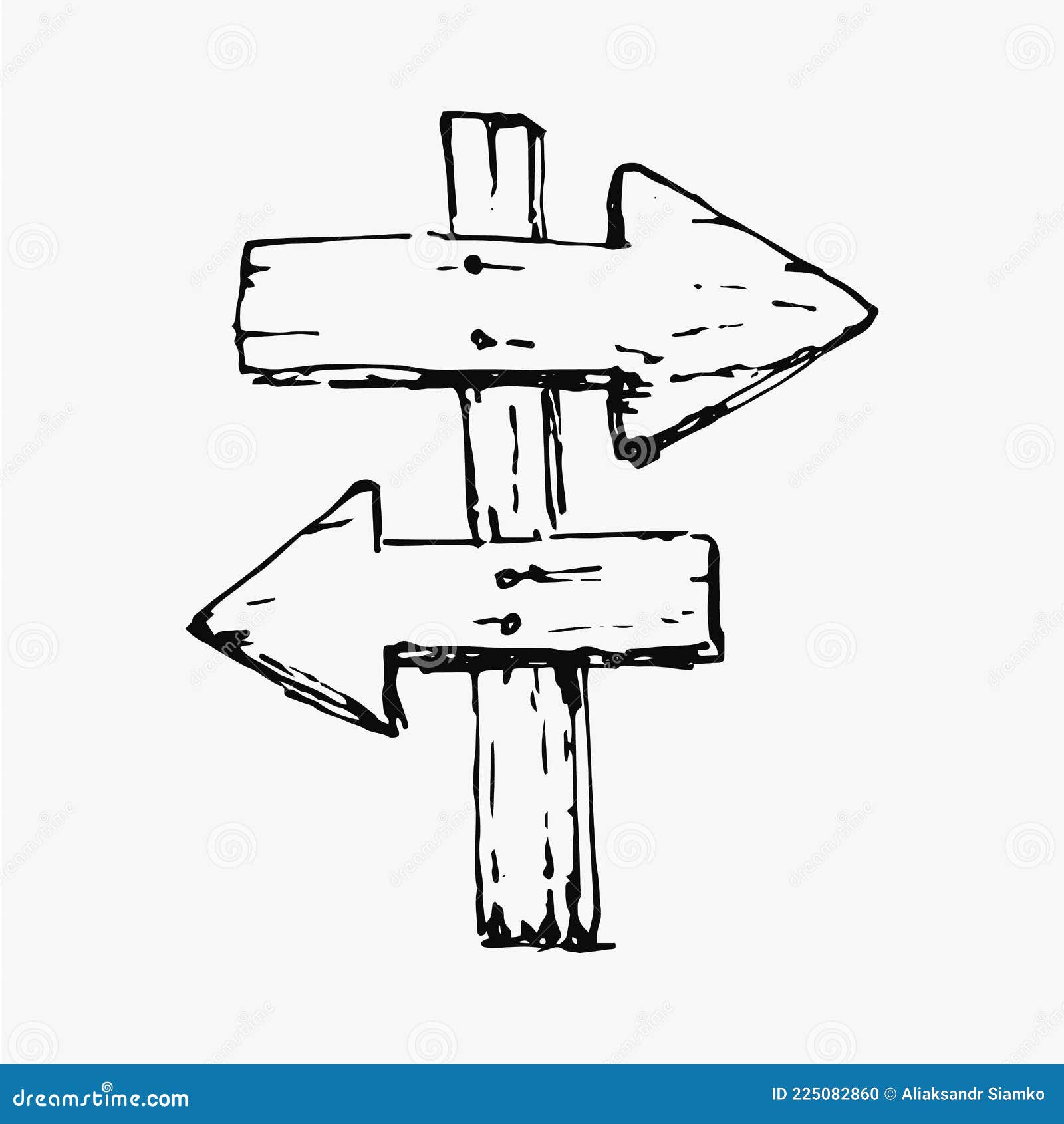 Vector Hand Draw Wooden Signboard, Arrow Sign, Empty Signboard. Stock ... Vector Hand Draw Wooden Signboard, Arrow Sign, Empty Signboard. Stock ...