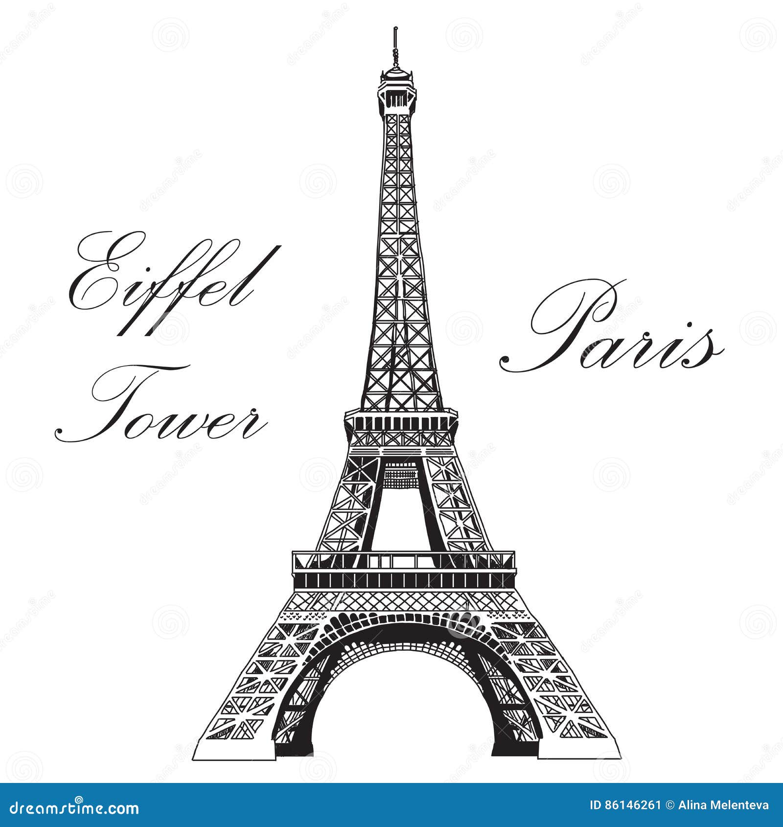 Vector Hand Drawing Illustration Eiffel Tower Stock Vector ... Vector Hand Drawing Illustration Eiffel Tower Stock Vector ...