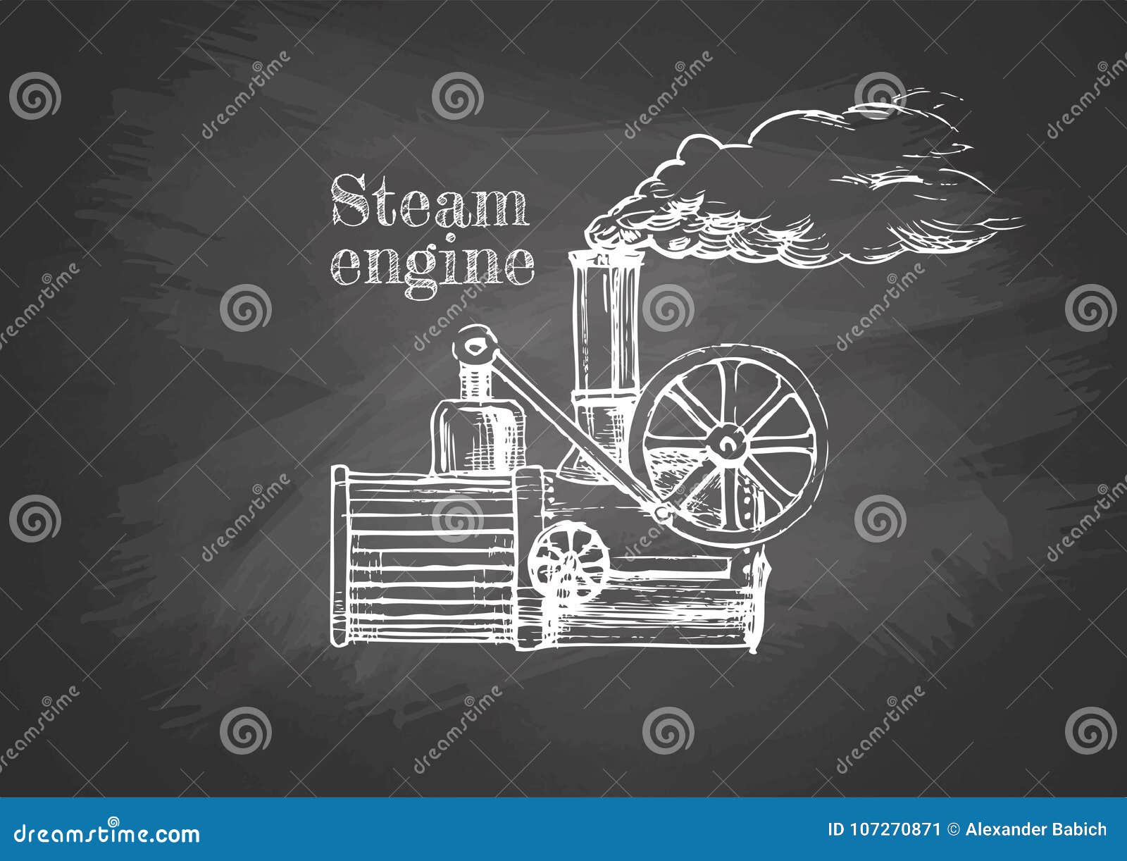 Steamer on blackboard stock vector. Illustration of stack - 107270871