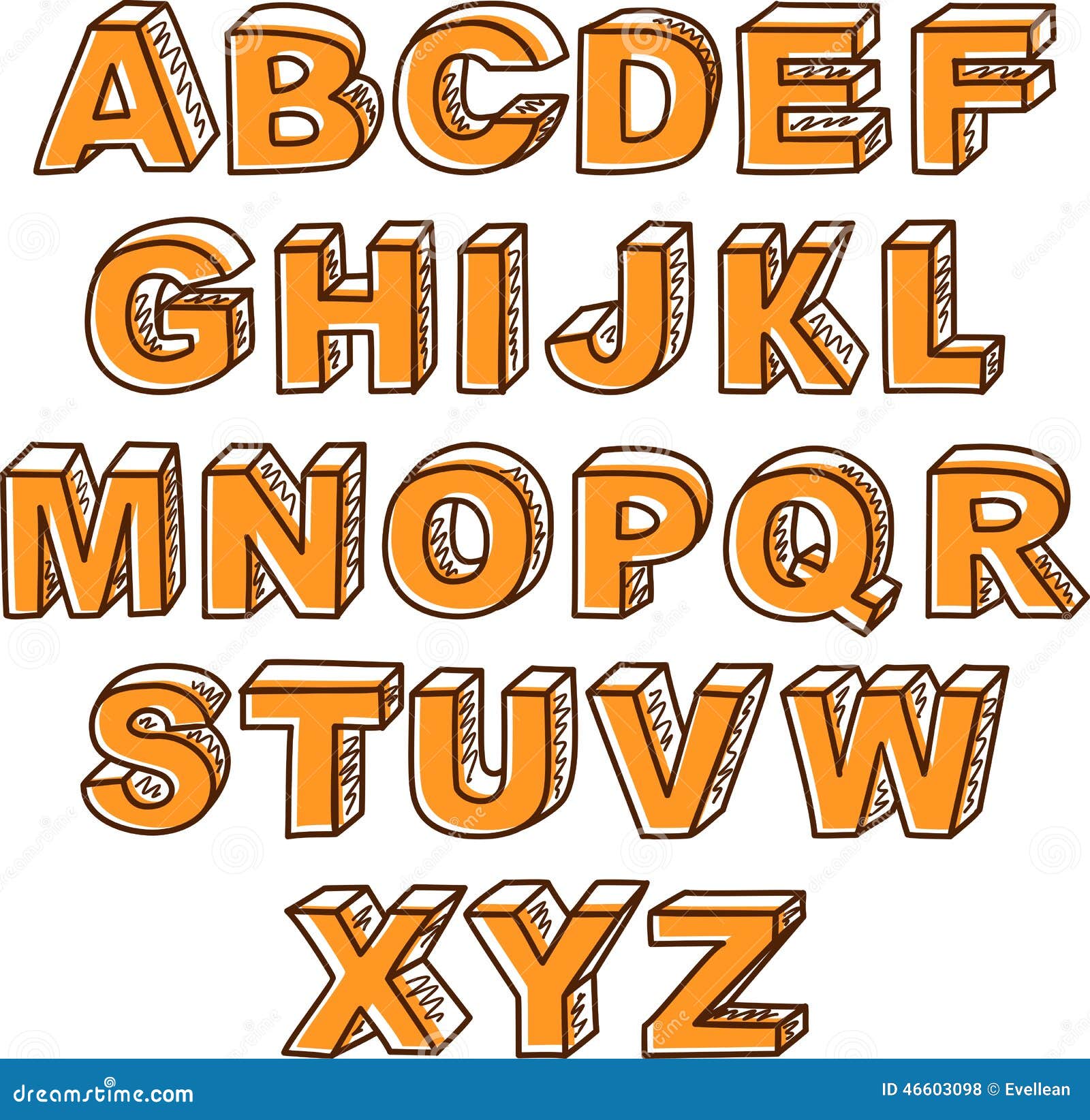 Vector Hand Drawn ABC Letters Stock Vector - Illustration of sign ...