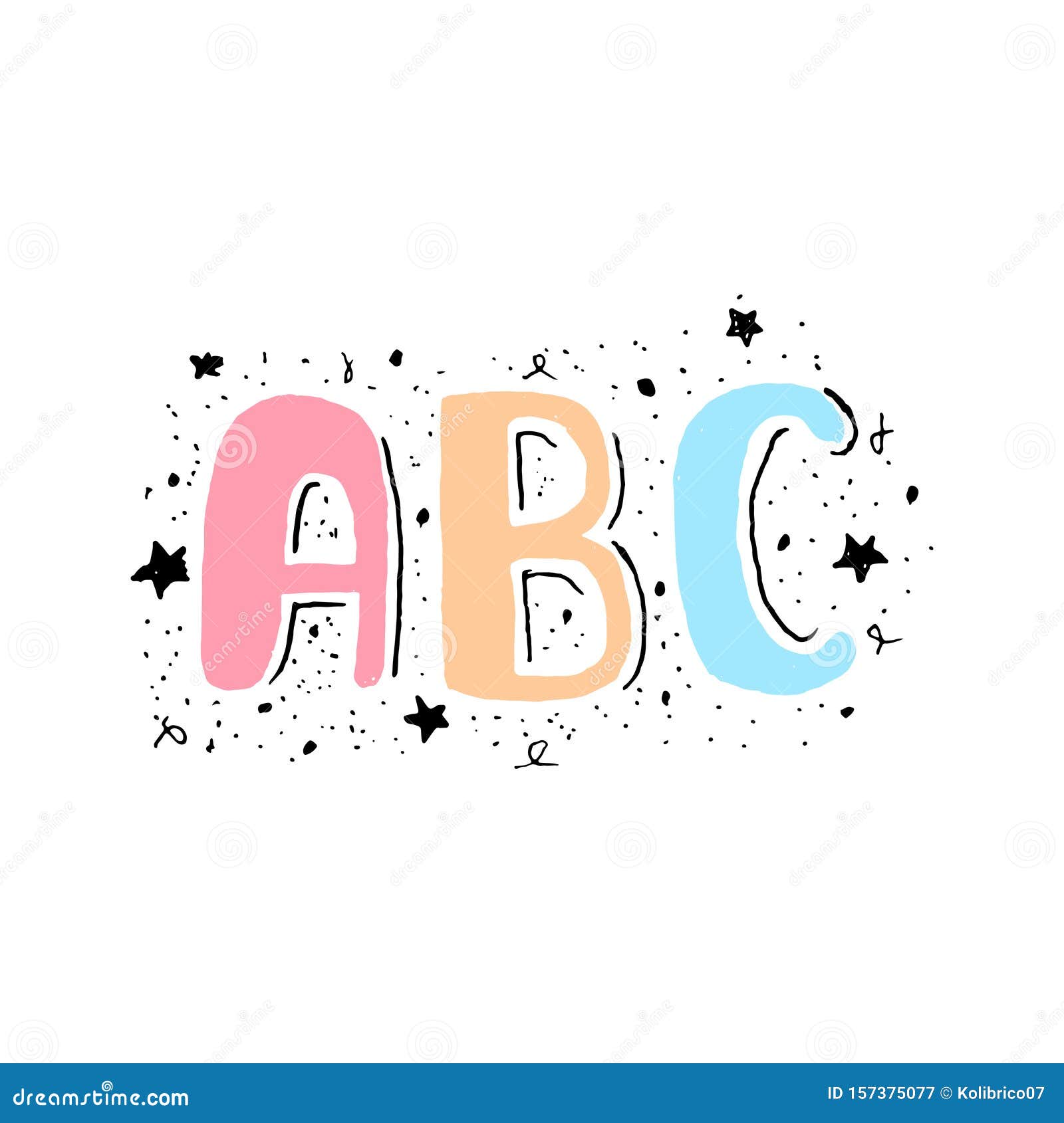 Vector Hand Drawn ABC Letters. Vector Letters Stock Vector ...
