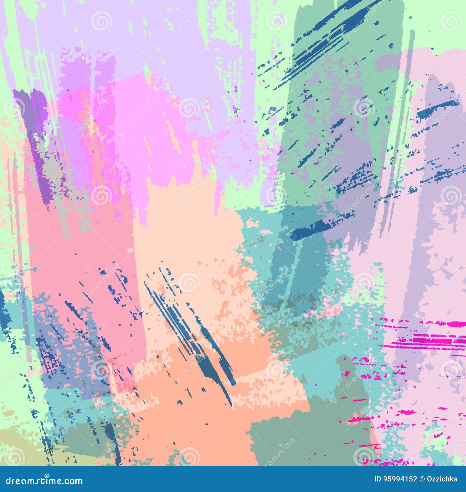 Vector Hand Drawn Abstract Square Backdrop. Cool Painted Vector Texture ...