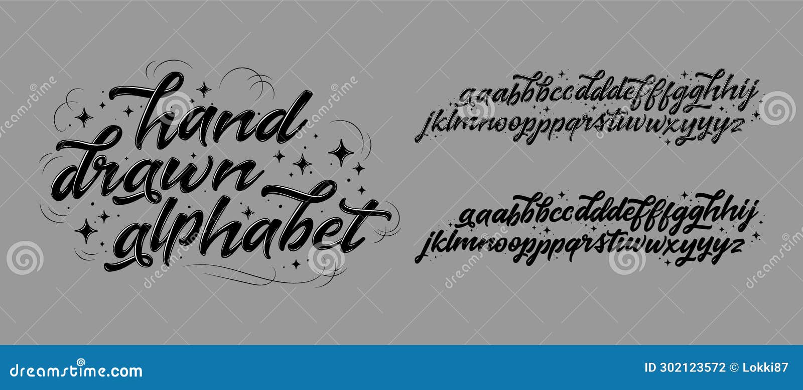 Vector Hand Drawn Alphabet. Brush Paint Decorative Letters. Custom ...