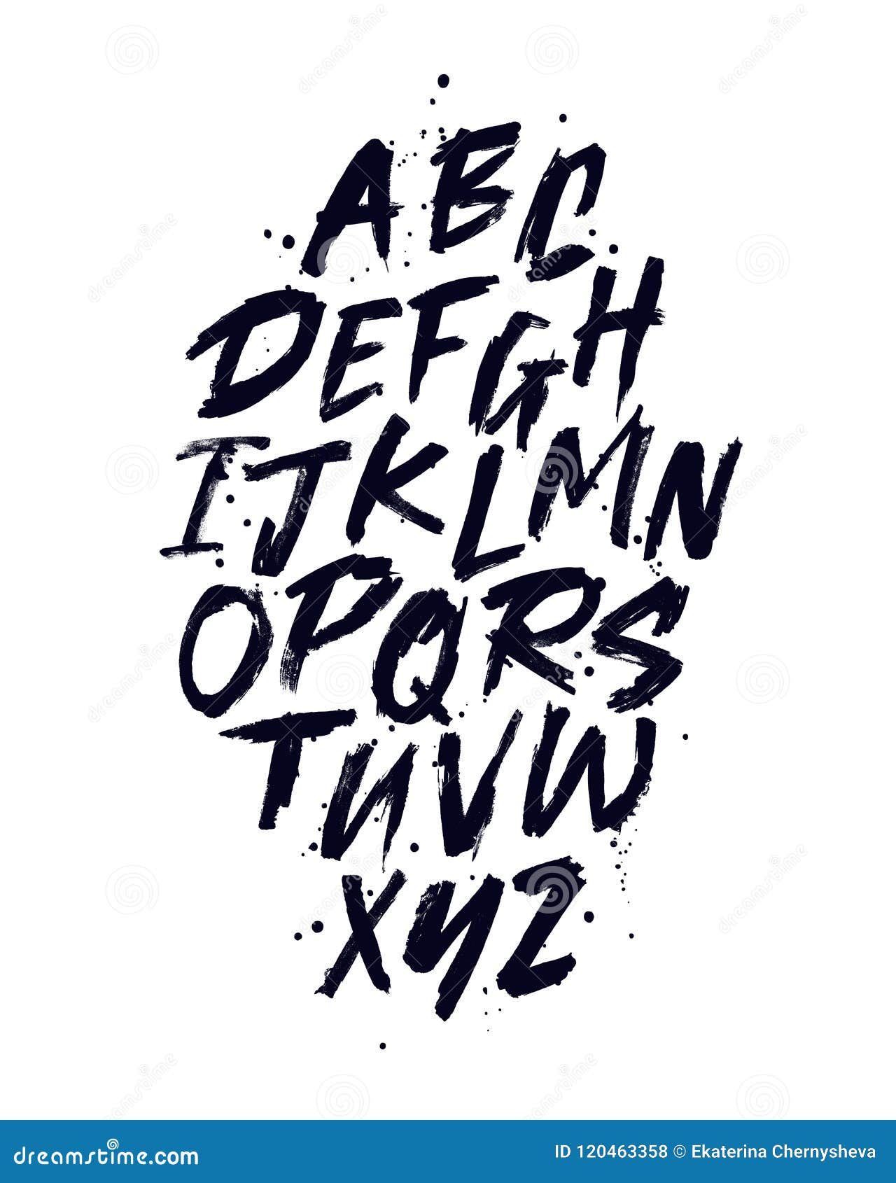 Vector Hand Drawn Alphabet Font. Brush Painted Letters Stock Vector ... Vector Hand Drawn Alphabet Font. Brush Painted Letters Stock Vector ...