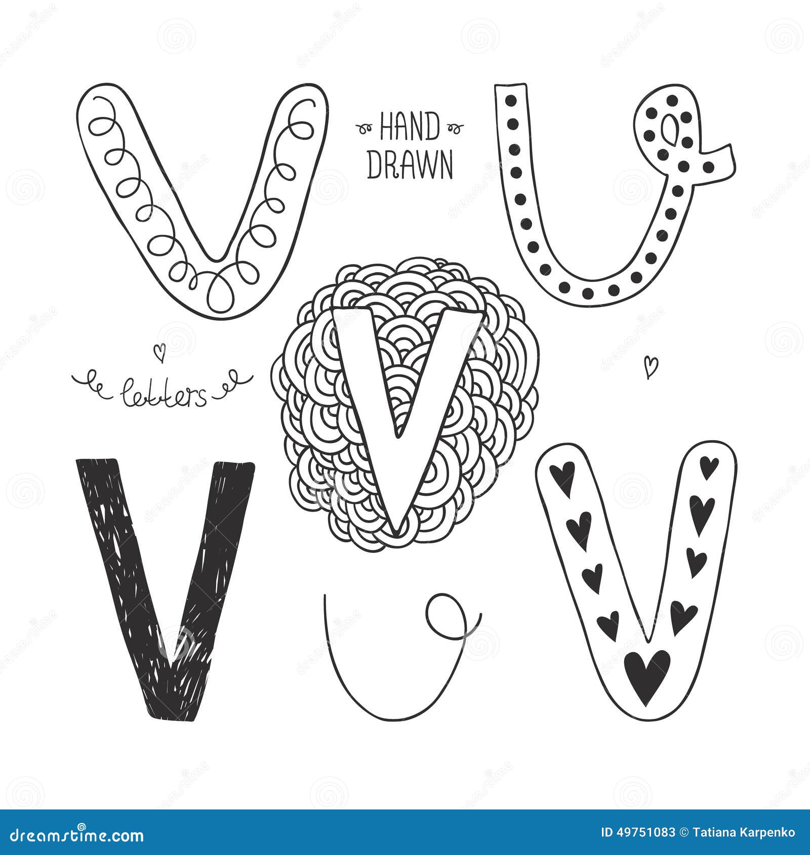 Vector hand drawn alphabet stock vector. Illustration of letter - 49751083