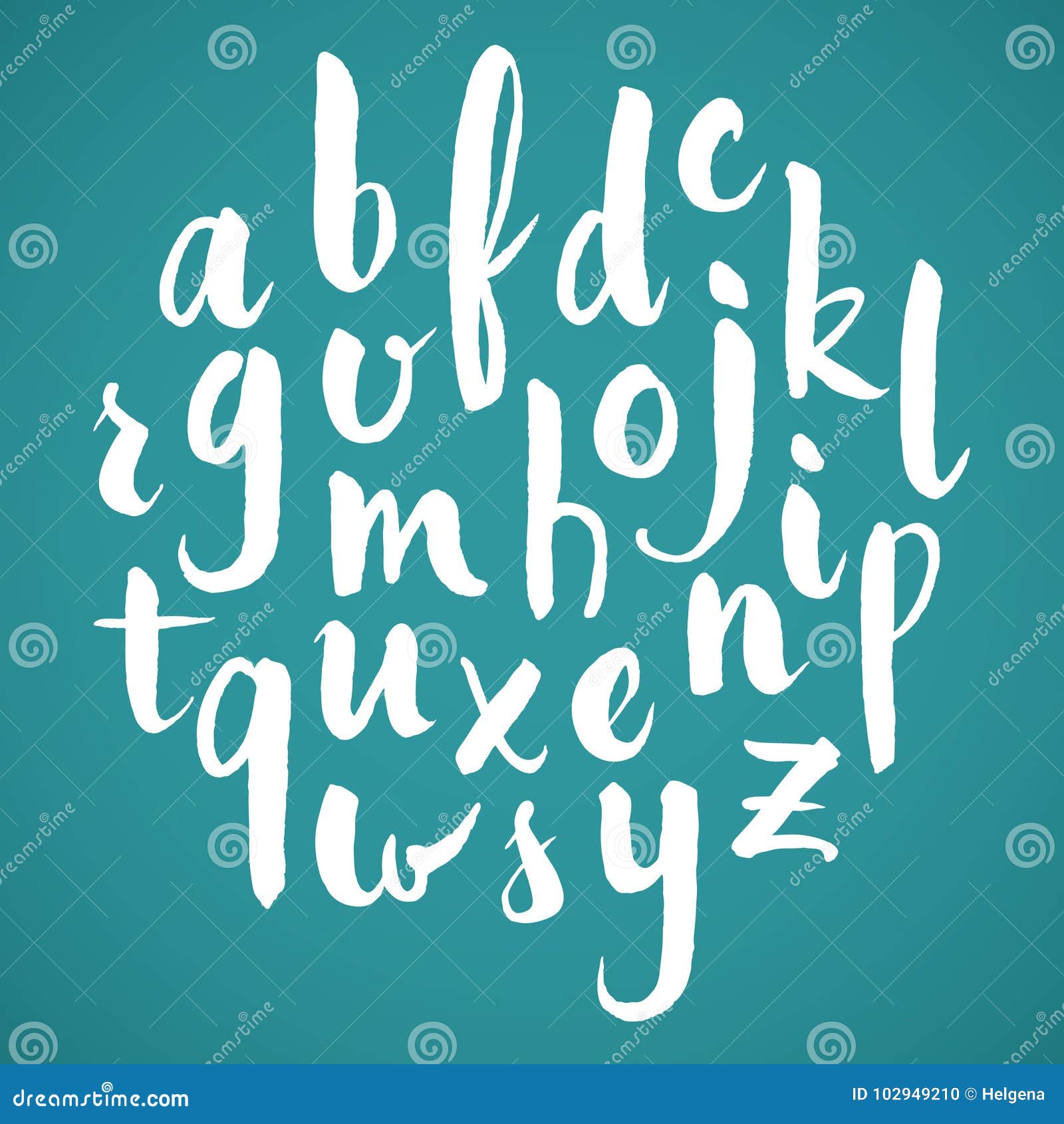 Vector hand drawn alphabet stock vector. Illustration of painted ...