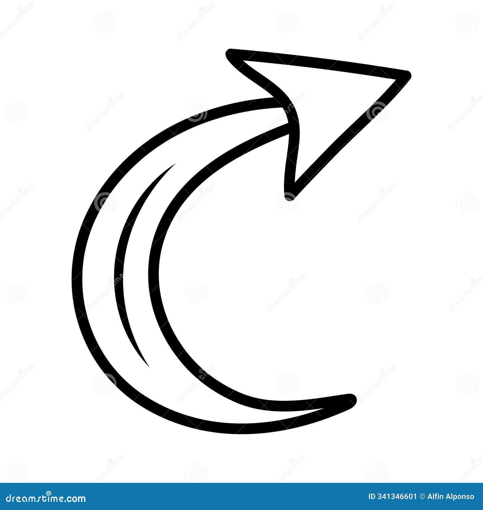 Vector Hand Drawn Arrow Pointing Icon Stock Illustration - Illustration ...