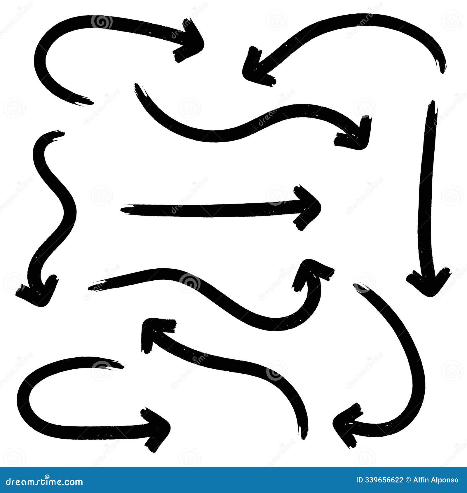 Vector Hand Drawn Arrows Collection Stock Illustration - Illustration ...