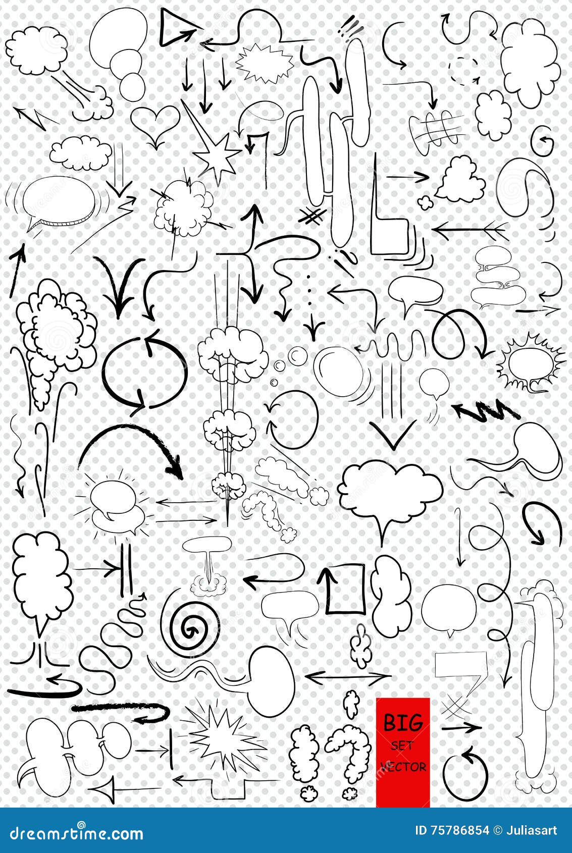 Vector Hand Drawn Arrows and Comic Blank Stock Vector - Illustration of ...