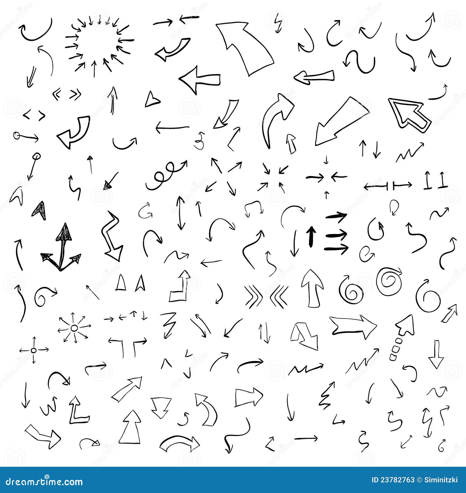 Vector Hand Drawn Arrows Set Stock Vector - Illustration of decorative ...