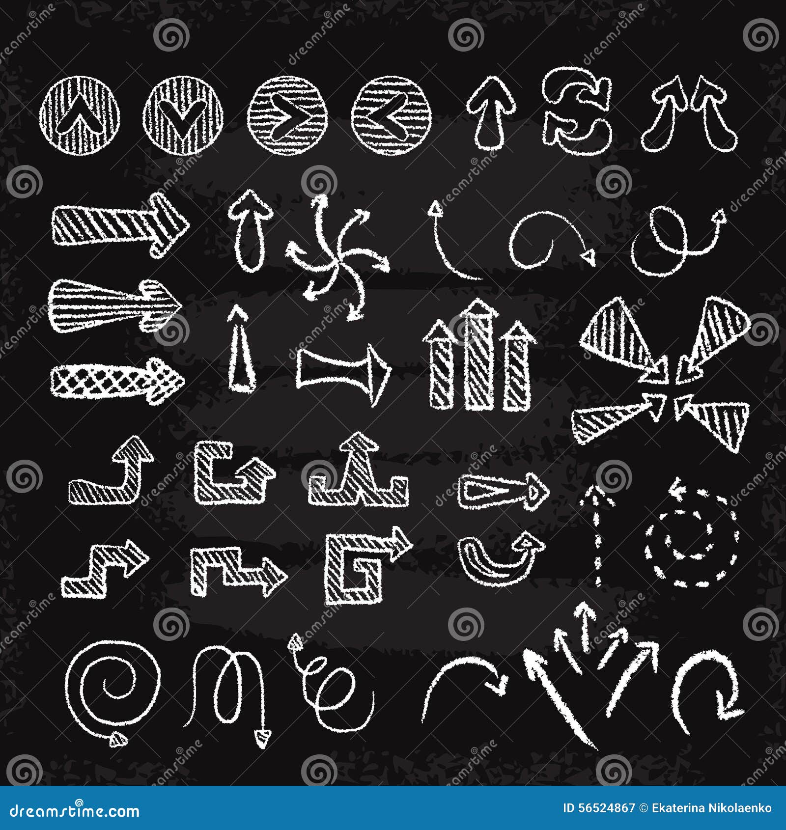 Chalk Arrow Set Vector Illustration | CartoonDealer.com #46731228
