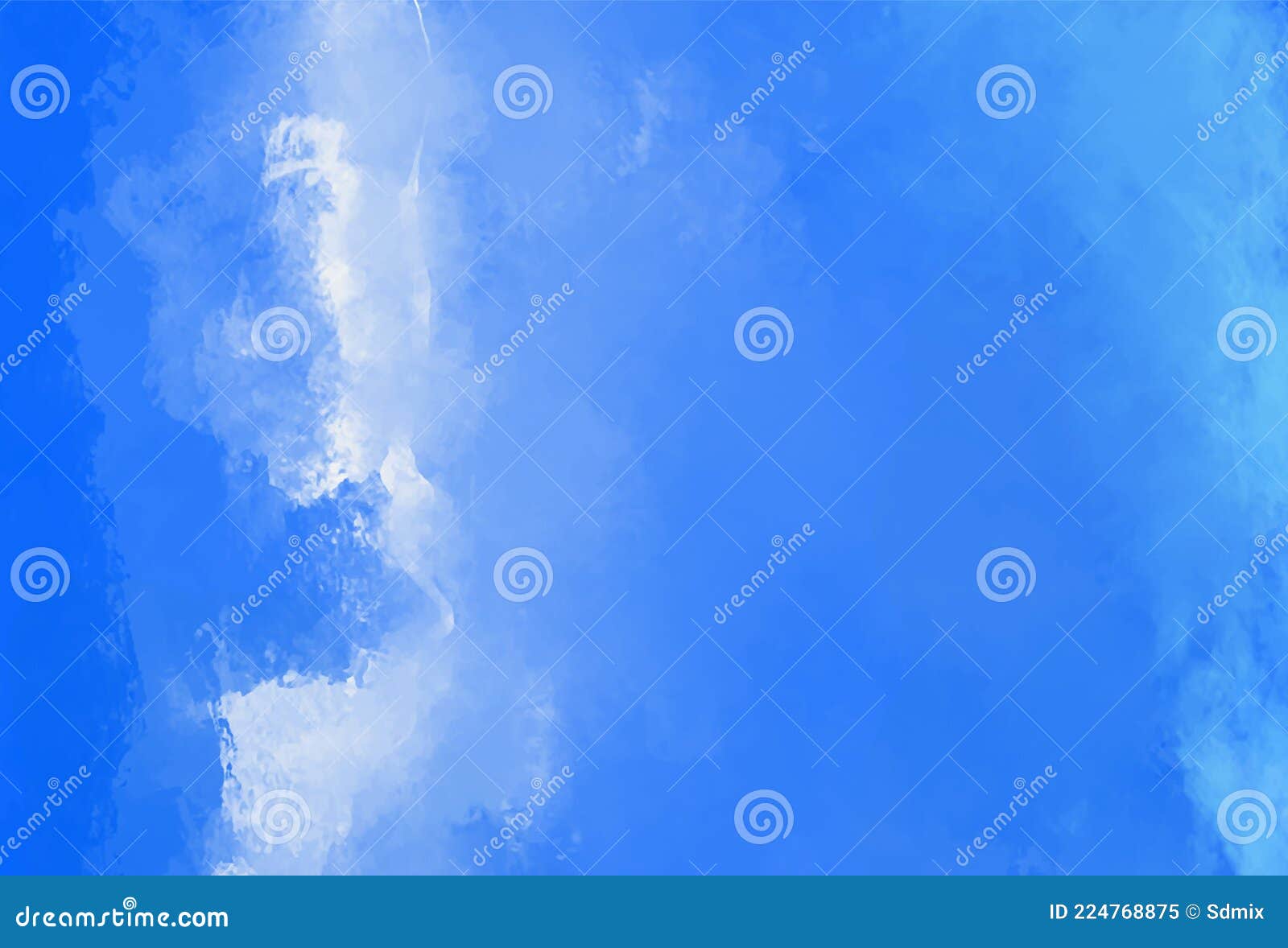 Vector Hand Drawn Background. Blue Banner Template Stock Vector ...