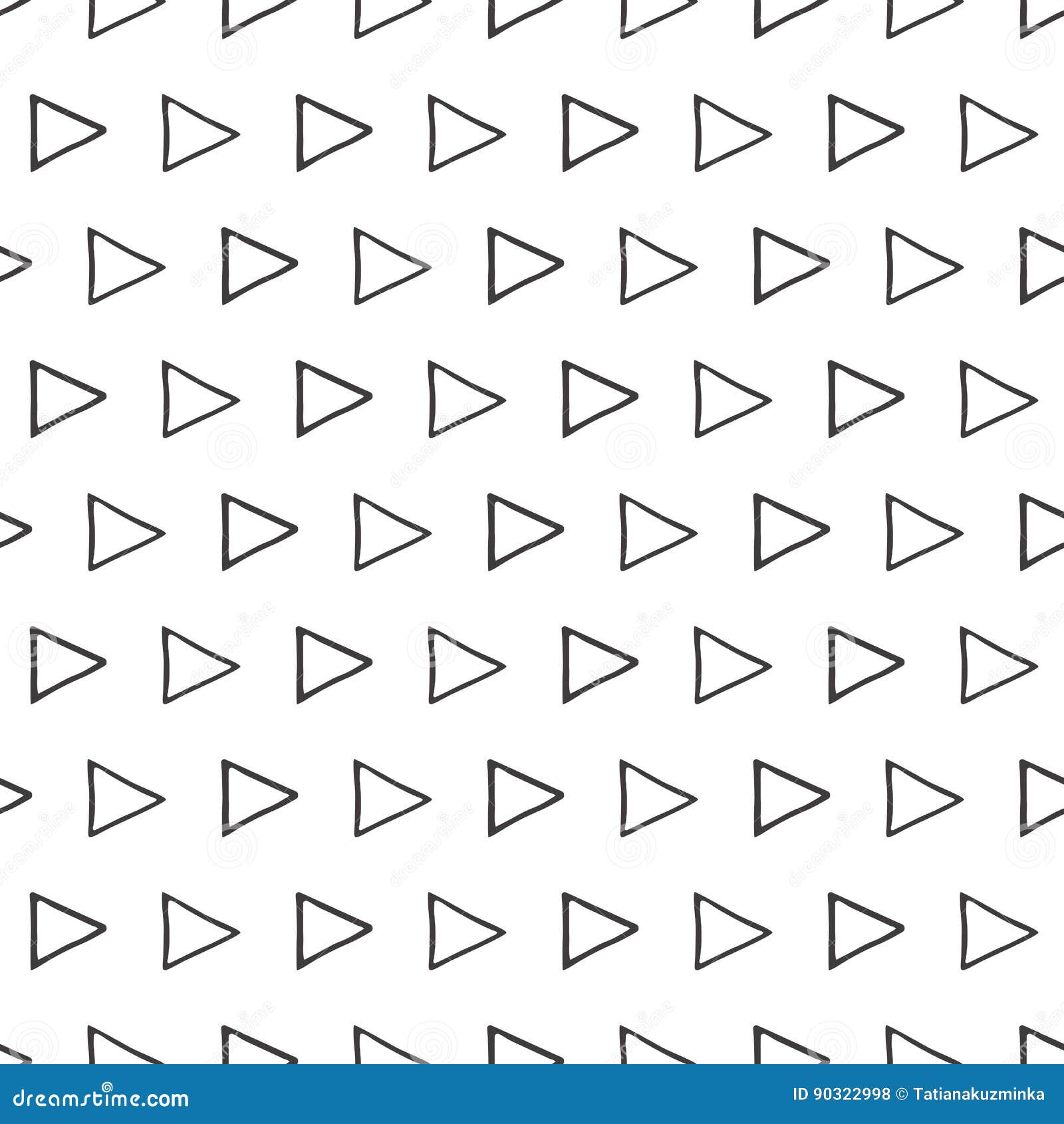 Vector Hand Drawn Black and White Geometric Seamless Pattern with ...