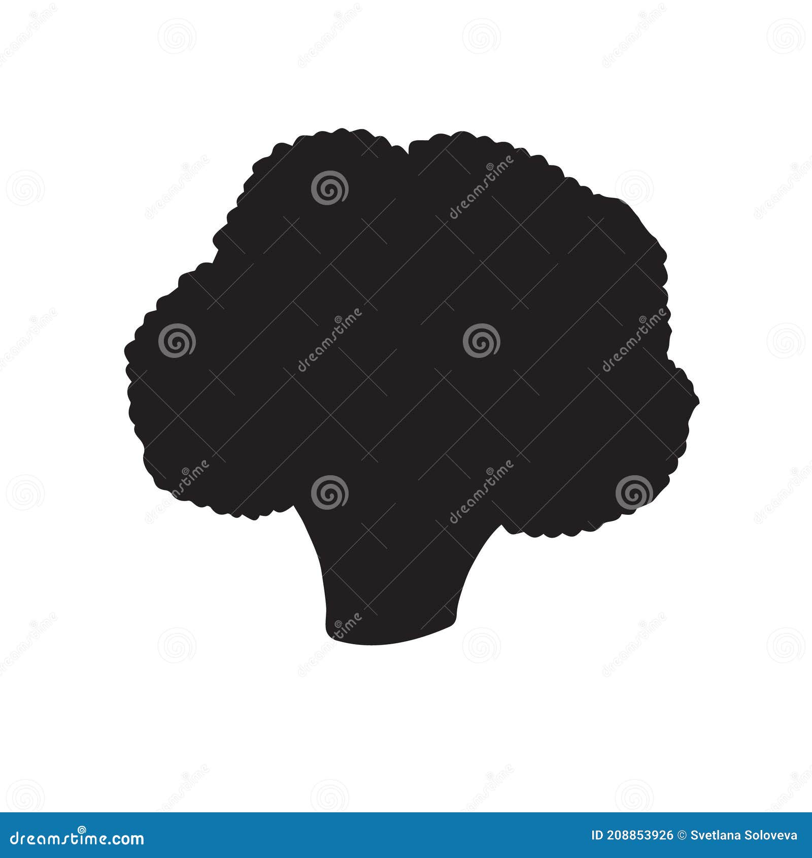 Broccoli, Silhouette Icons Set With Lettering. Imitation Of Stamp ...