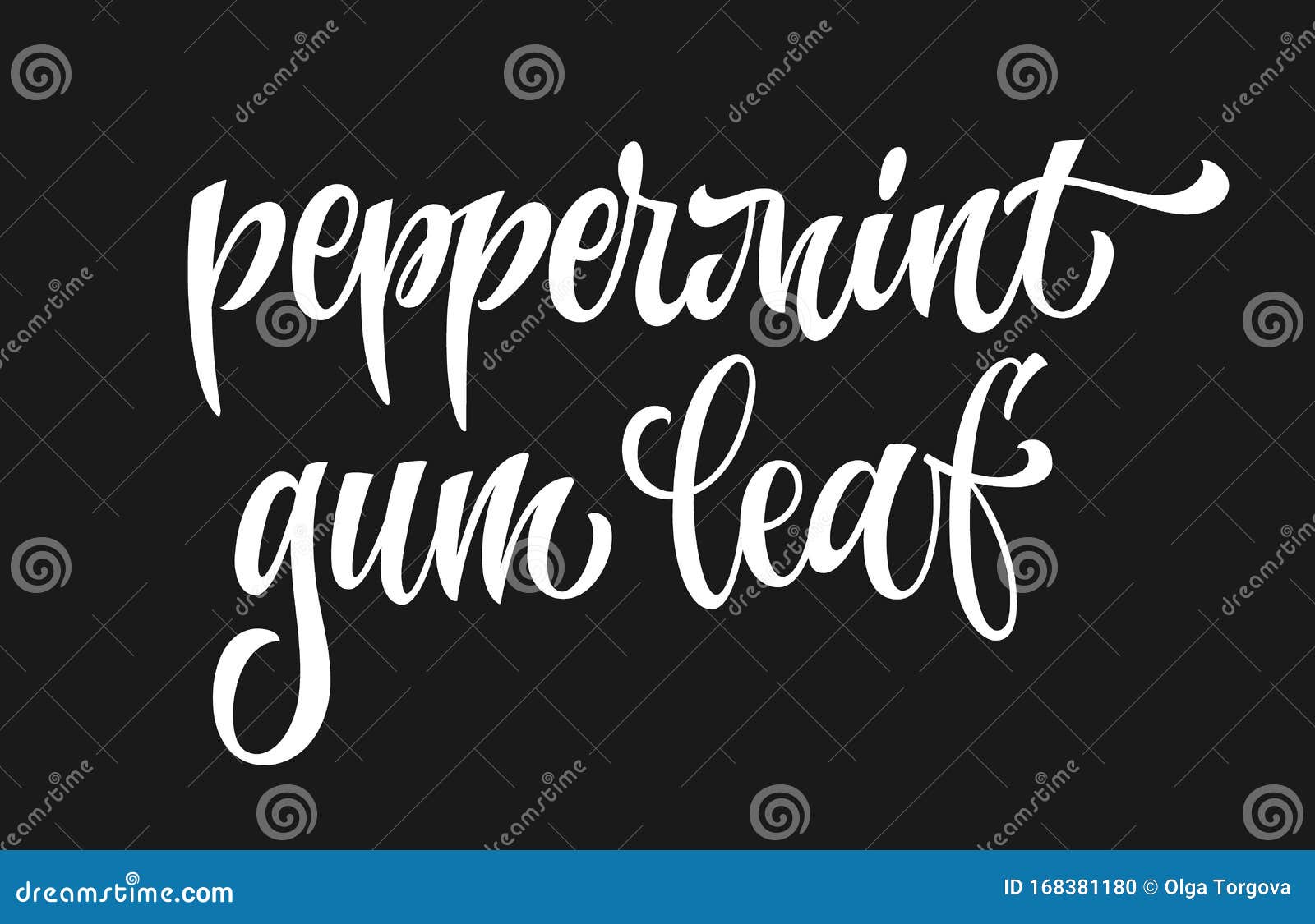 Vector Hand Drawn Calligraphy Style Lettering Word - Peppermint Gum ...