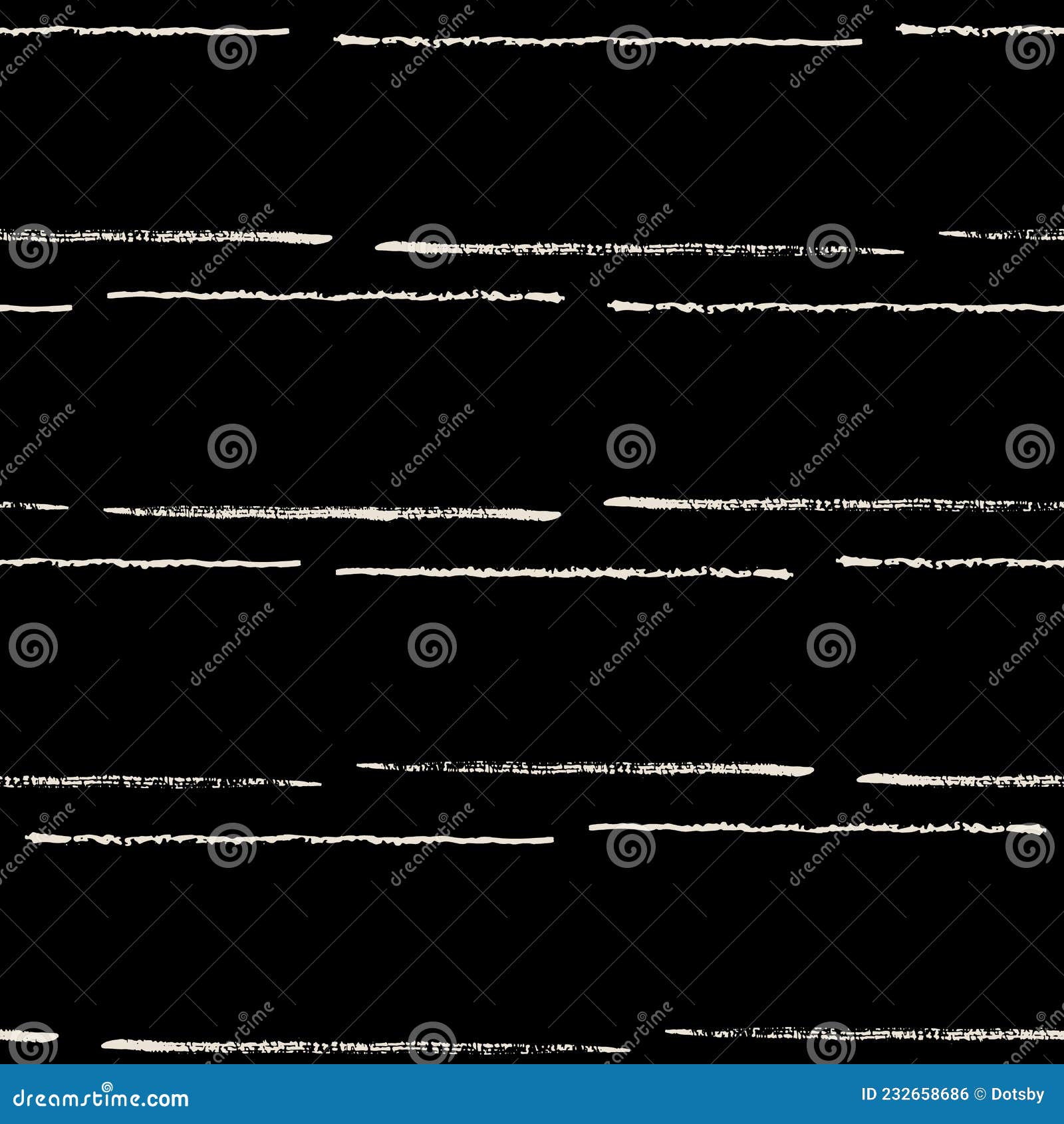 Vector Chalk White Stripes Black Seamless Pattern Stock Vector ...