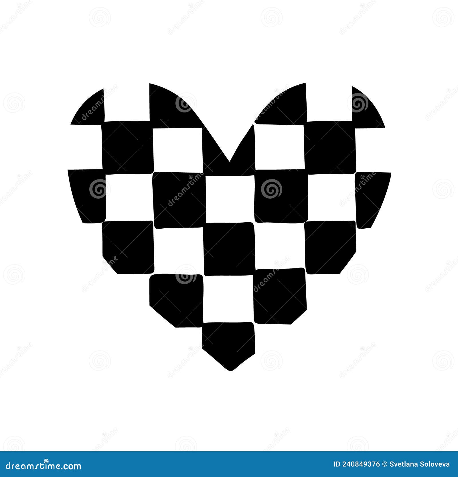 Vector Hand Drawn Checkered Heart Stock Vector - Illustration of ...