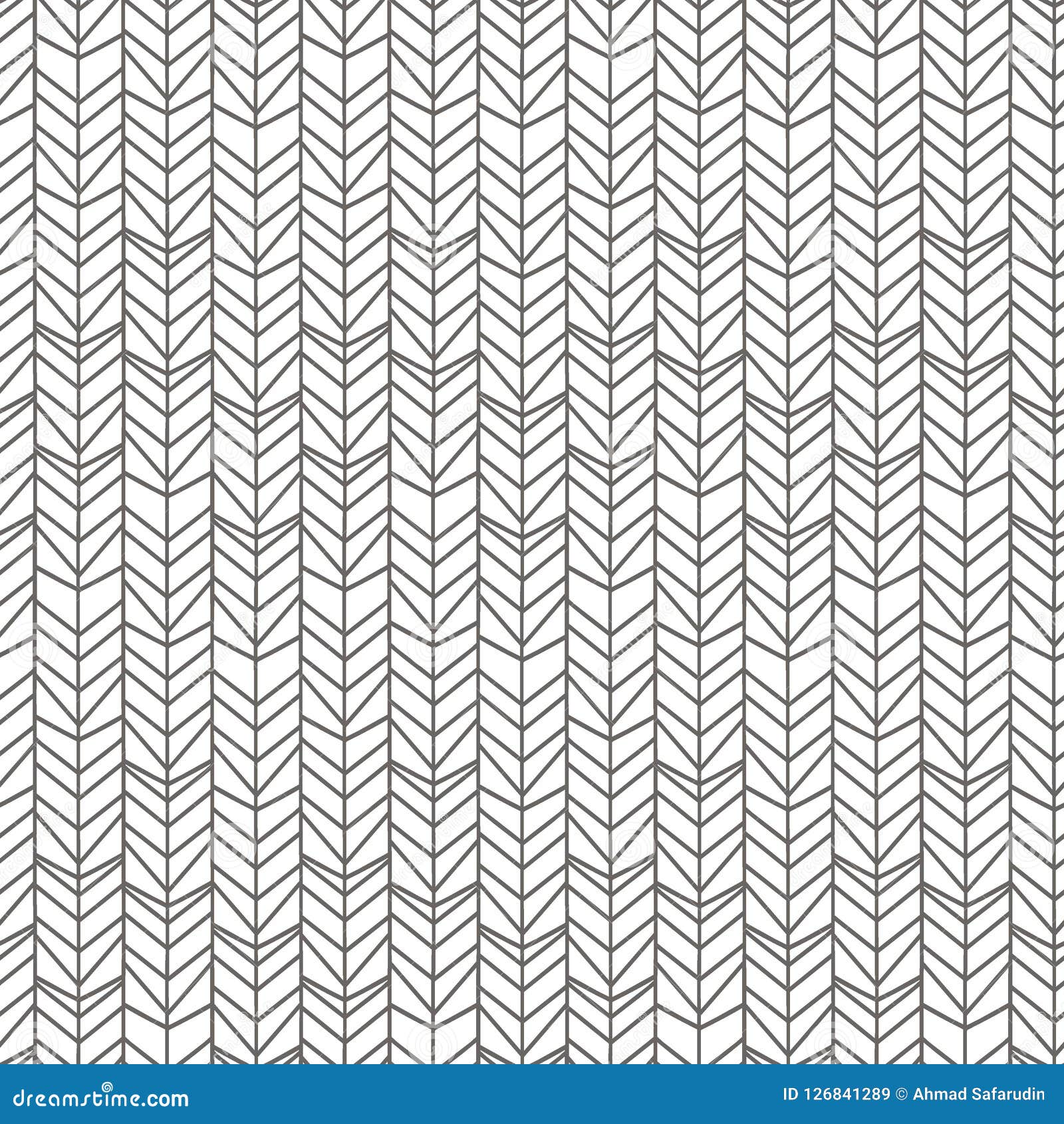 Vector Hand Drawn Chevron Seamless Pattern Isolated on White Background ...
