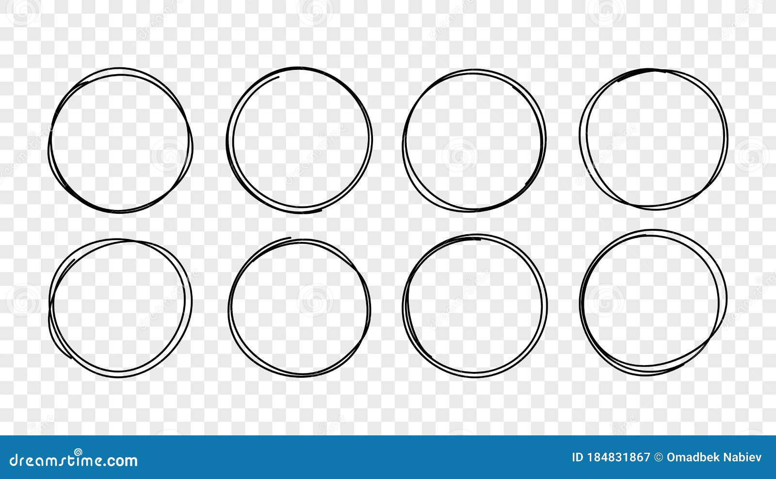 Vector Hand Drawn Circle Line Sketch Frames Stock Vector - Illustration ...