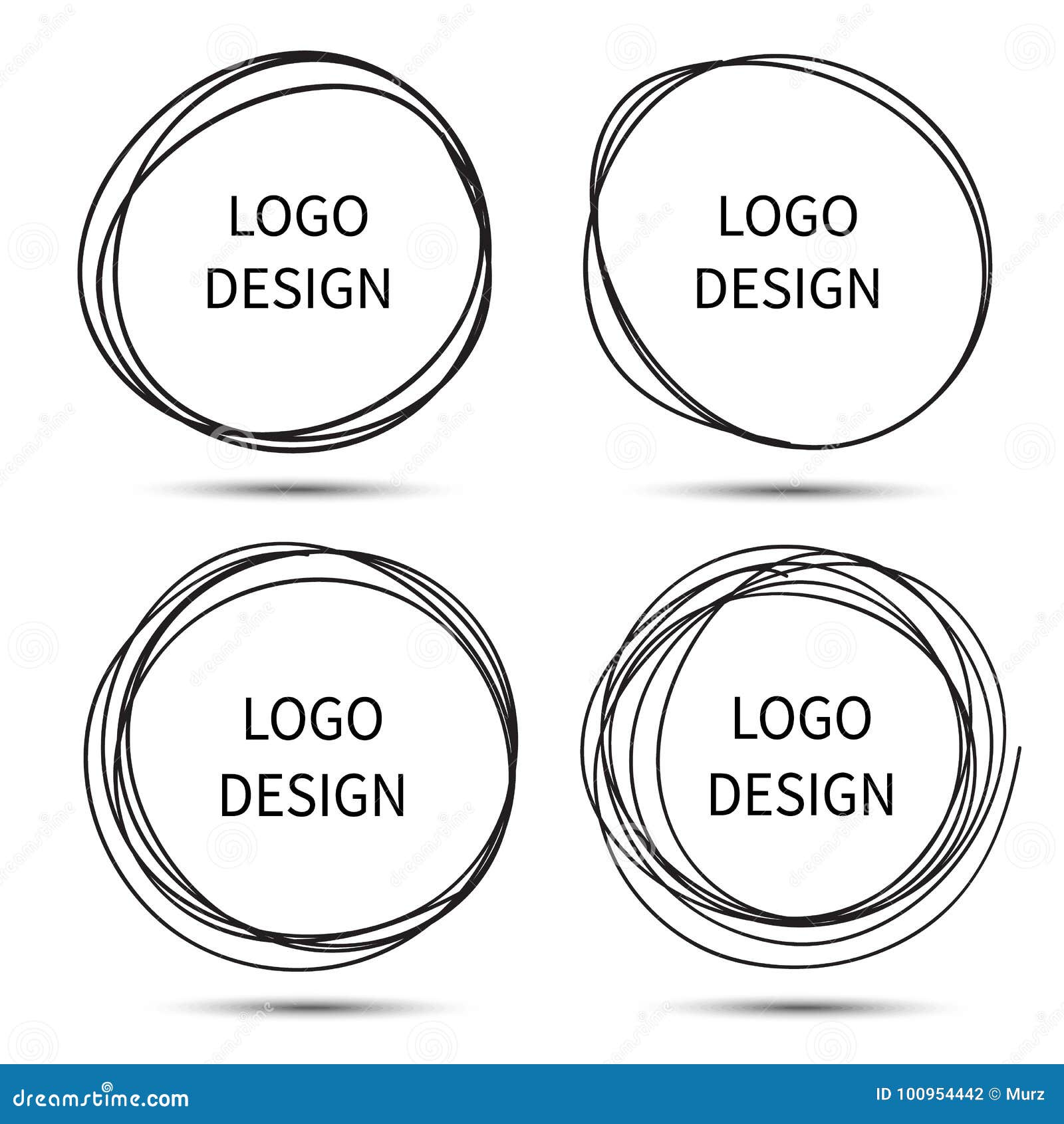 Vector Hand Drawn Circles for Logo Design Stock Vector - Illustration ...