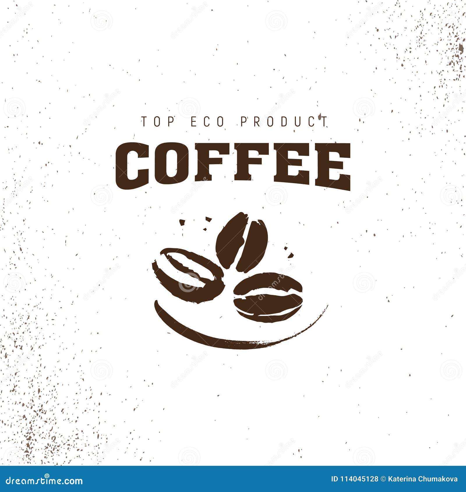 Vector Hand Drawn Coffee Logo Design Elements Isolated on Textured ...