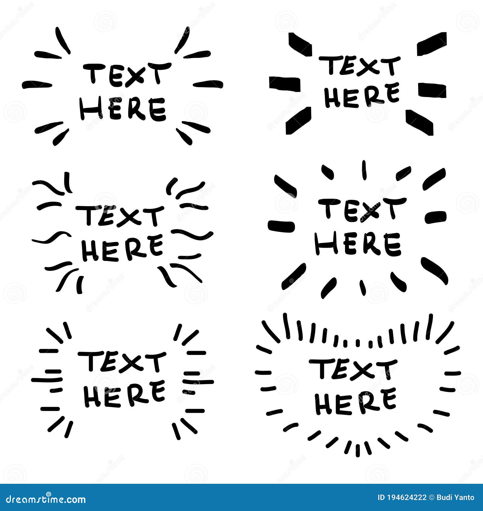 Design Elements for Emphasis Text in Comic Style Stock Vector ...