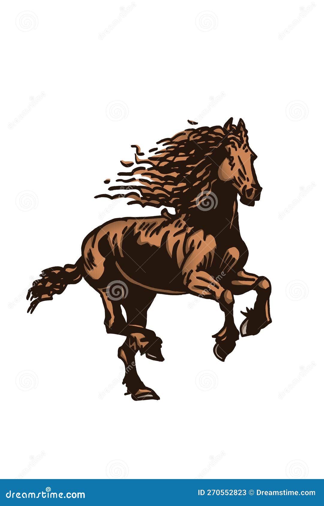 Vector Hand-drawn Color Horse Isolated on White Background,graphical ...