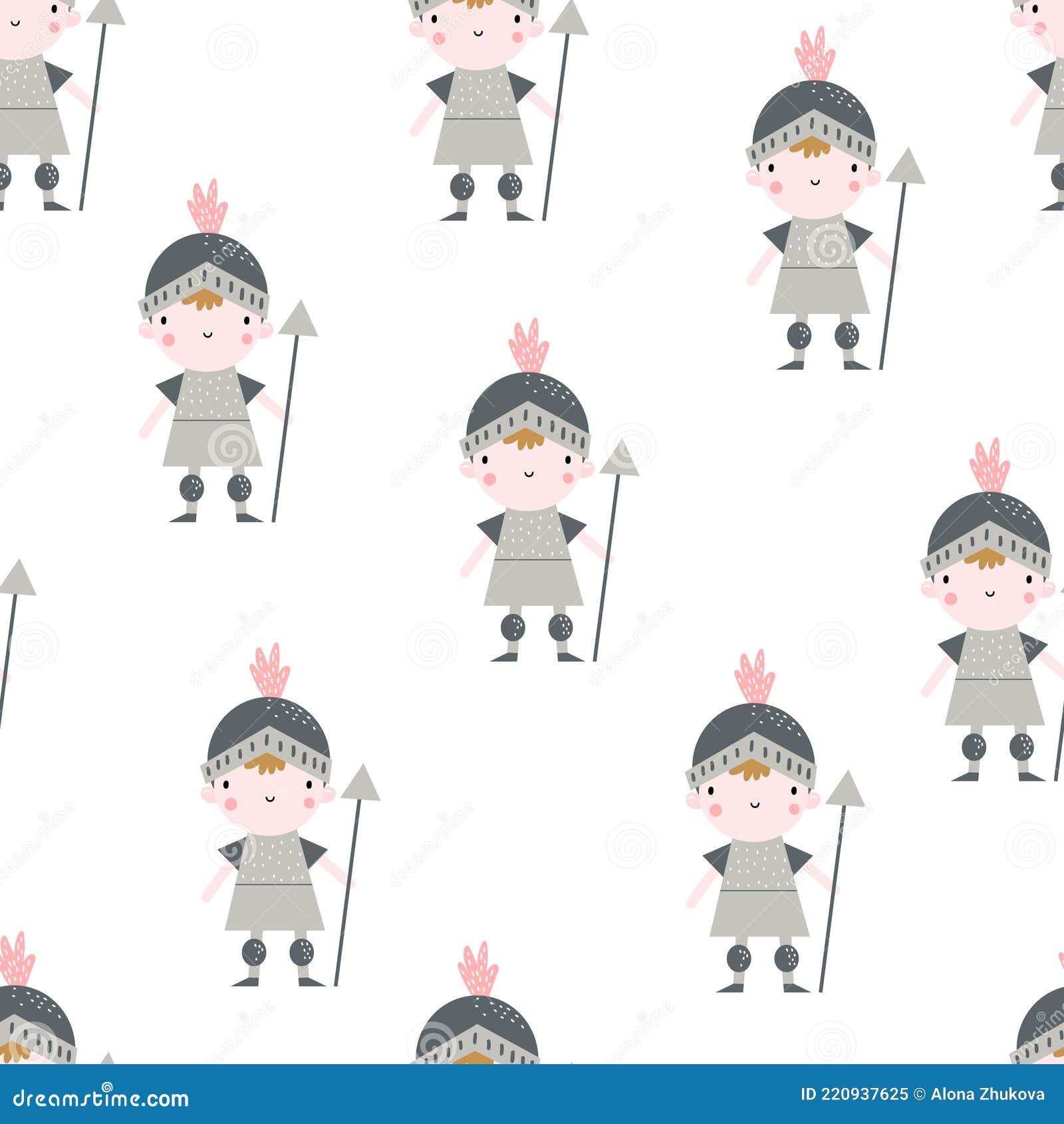 Vector Hand-drawn Colored Childrens Seamless Repeating Pattern with ...