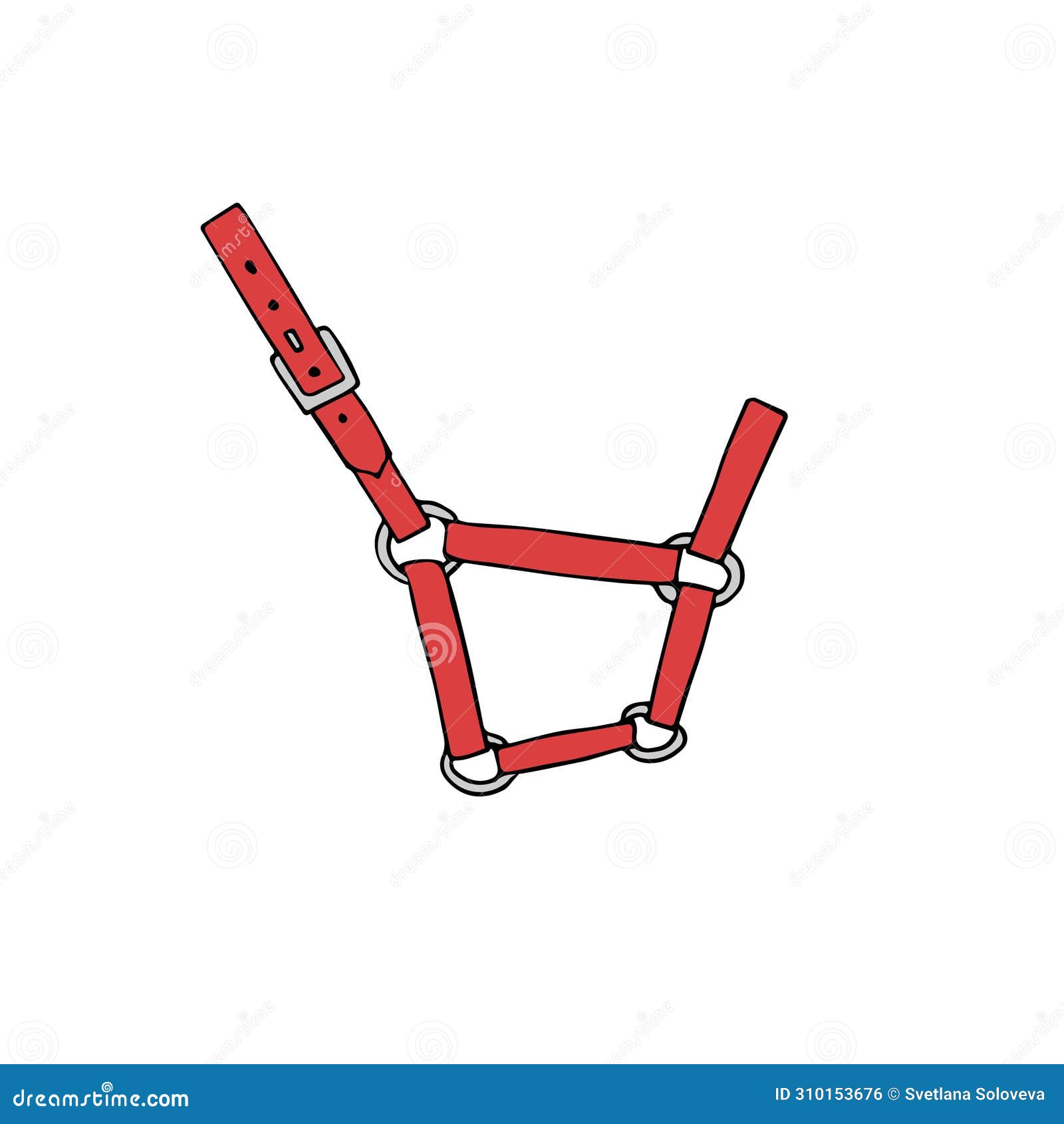 Vector Hand Drawn Colored Horse Halter | CartoonDealer.com #310153676