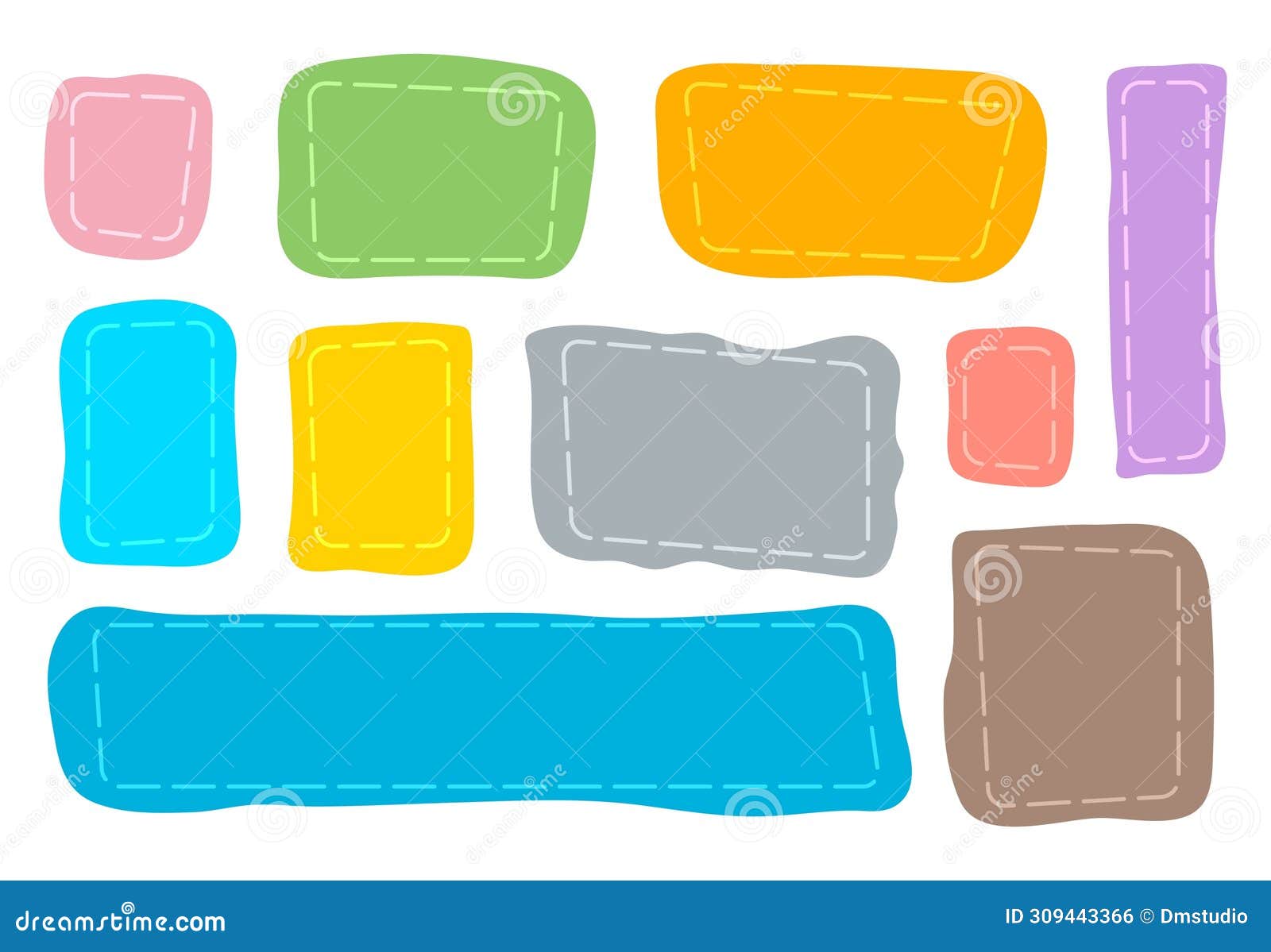 Vector Hand Drawn Colorful Text Boxes, Speech Bubbles Stock Vector ...