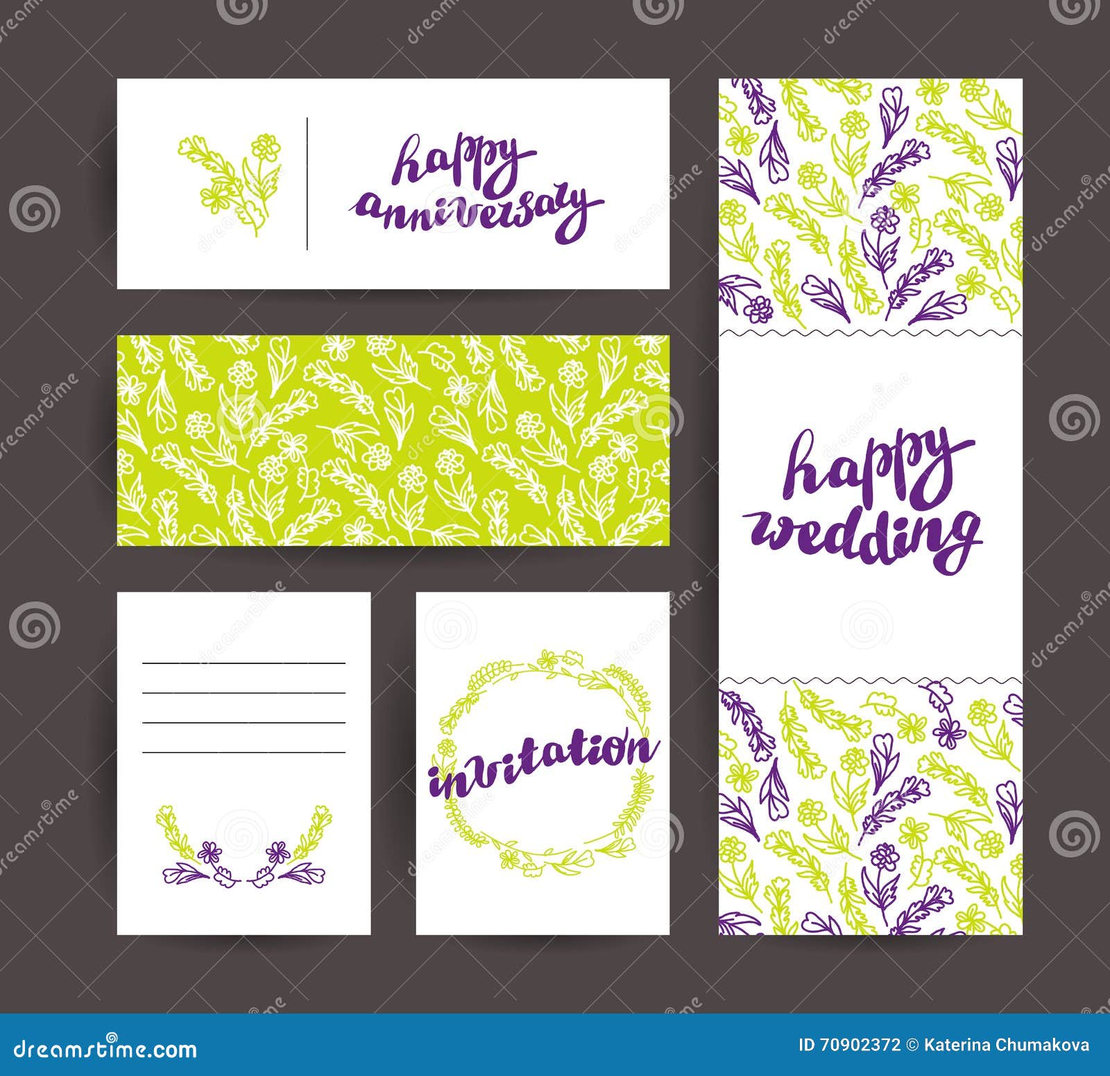 Vector Hand Drawn Congratulation Cards. Stock Vector - Illustration of ...