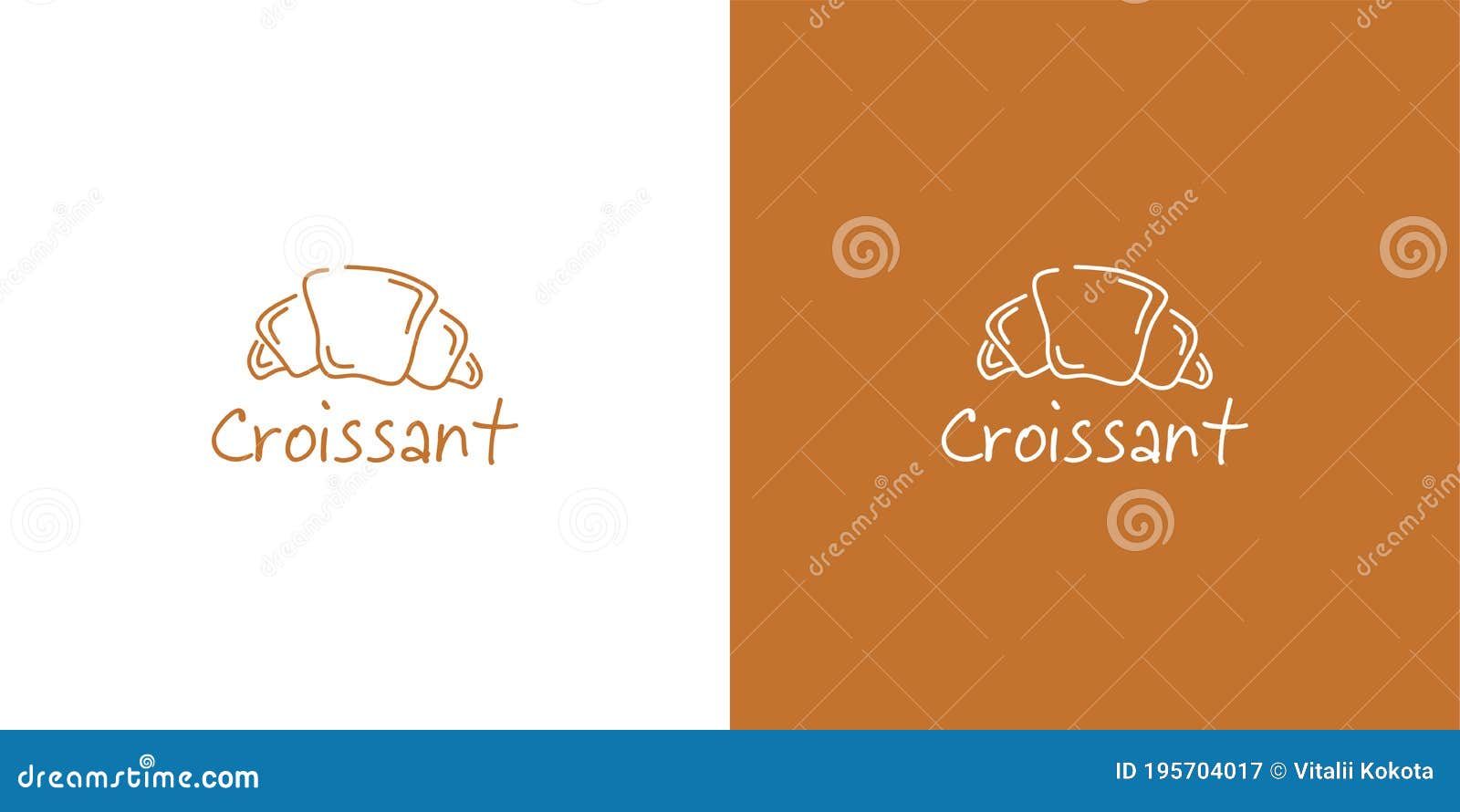 Vector Hand Drawn Croissant Icon Badge Bakery for Design Menu Cafe ...