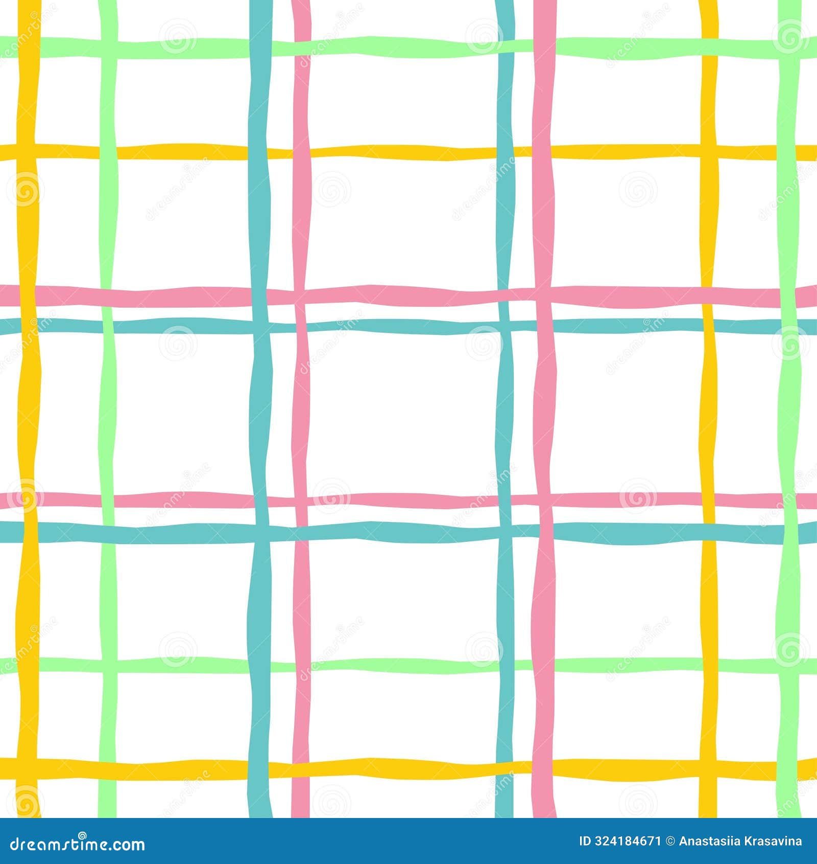 Vector Hand Drawn Cute Checkered Pattern. Doodle Plaid Geometrical ...