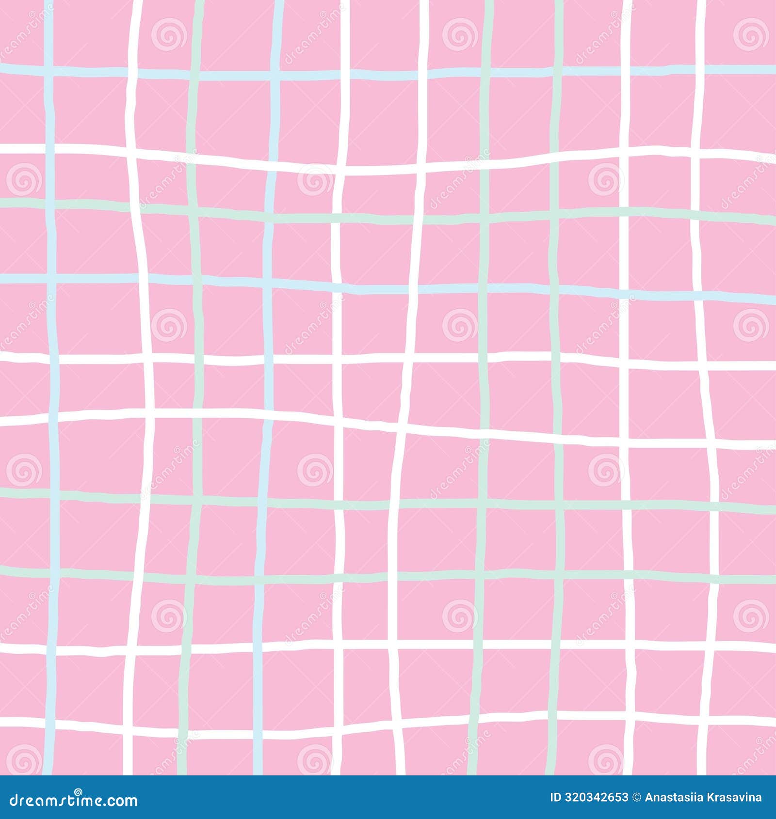 Vector Hand Drawn Cute Checkered Pattern. Doodle Plaid Geometrical ...