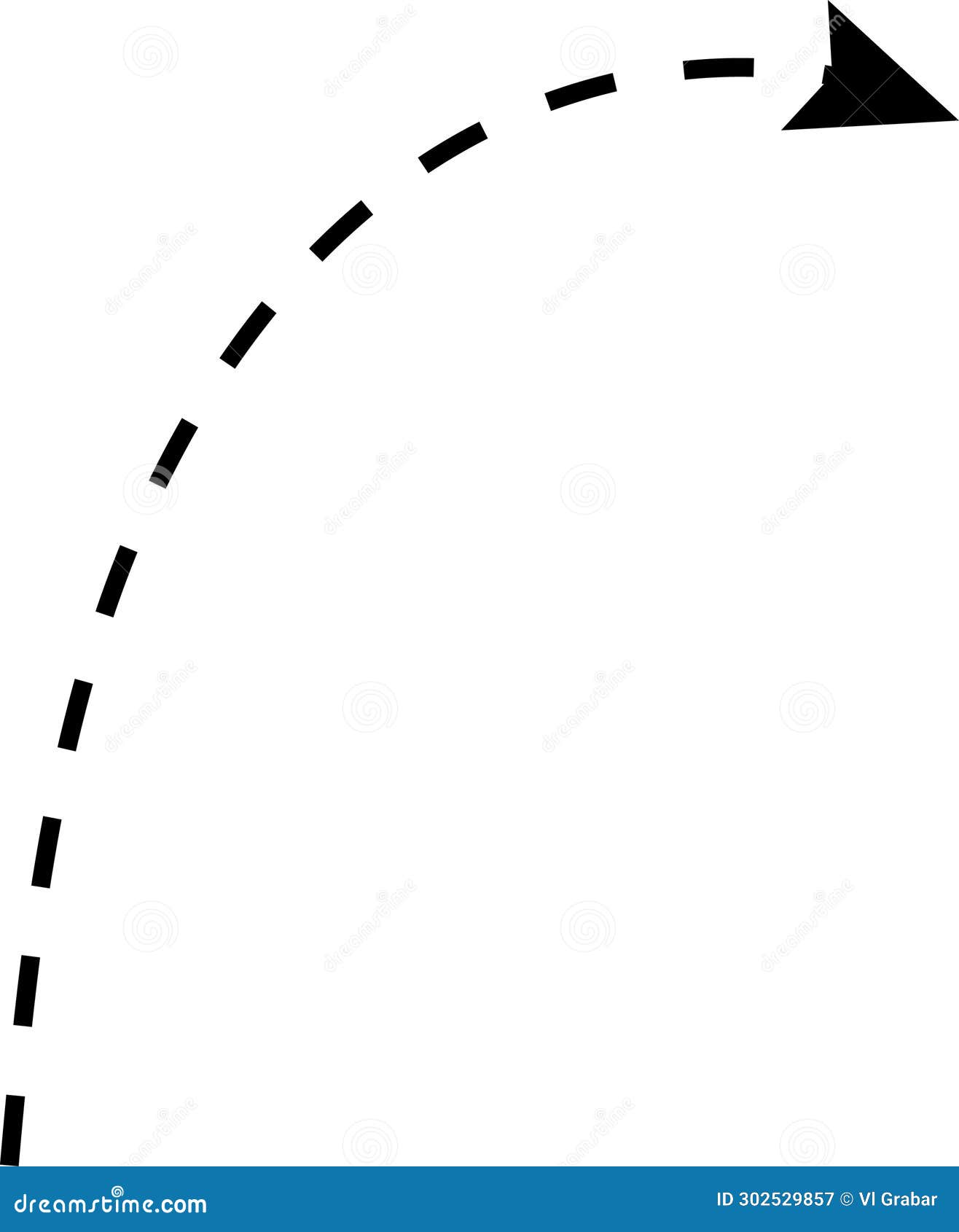 Vector Hand Drawn Dashed Arrow. Curved Dotted Arrow. Zigzag Arrow ...